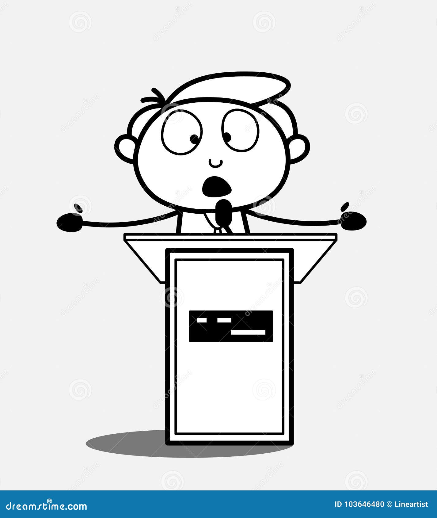 Cartoon Speaker Announcing on Seminar Stock Illustration - Illustration ...