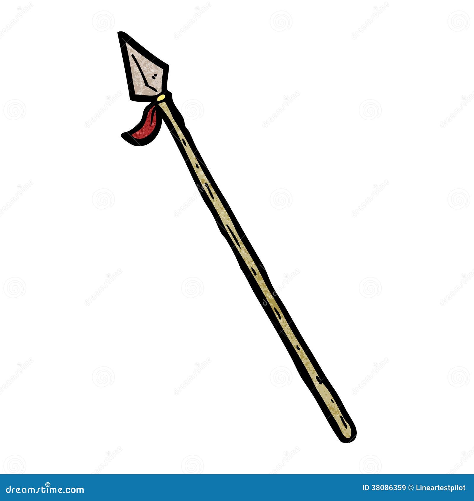 Cartoon spear stock vector. Illustration of grunge, quirky - 38086359