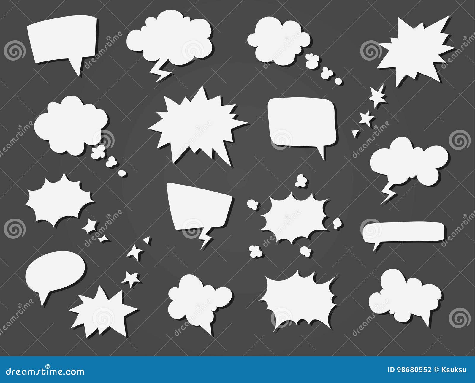Cartoon Speech Balloons Collection. Stock Vector - Illustration of ...