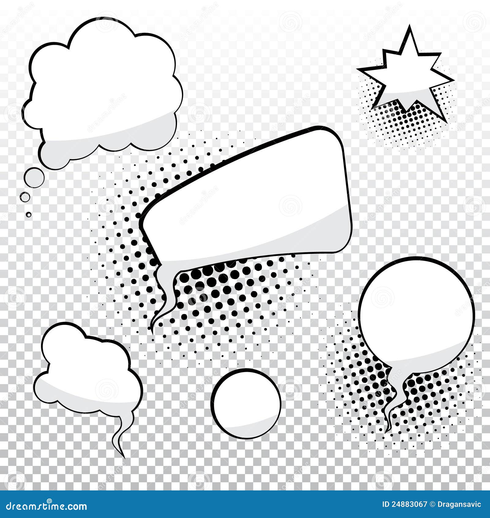 Cartoon speech bubbles stock vector. Illustration of shadow - 24883067