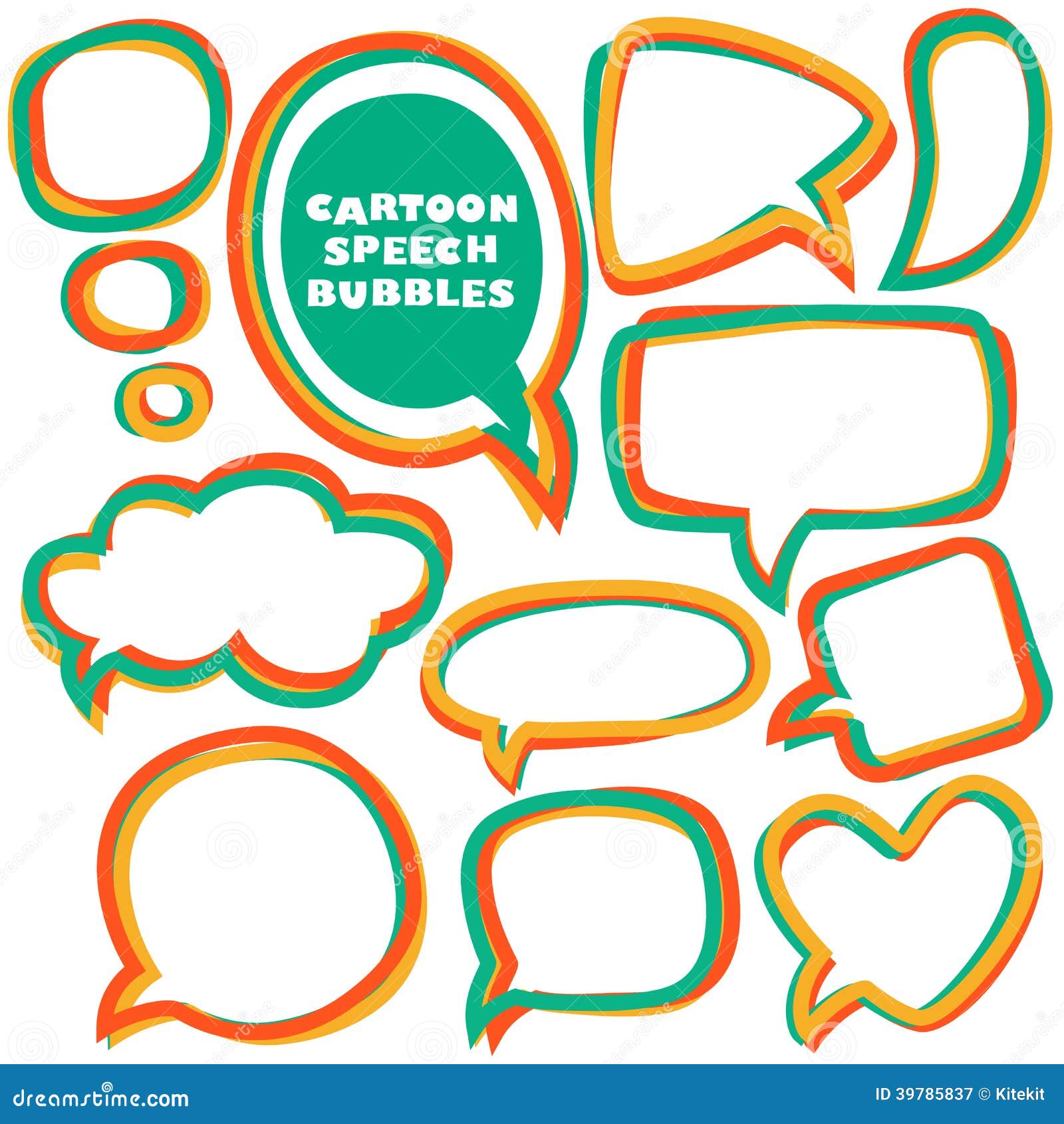Cartoon speech bubbles. stock vector. Illustration of cartoon - 39785837
