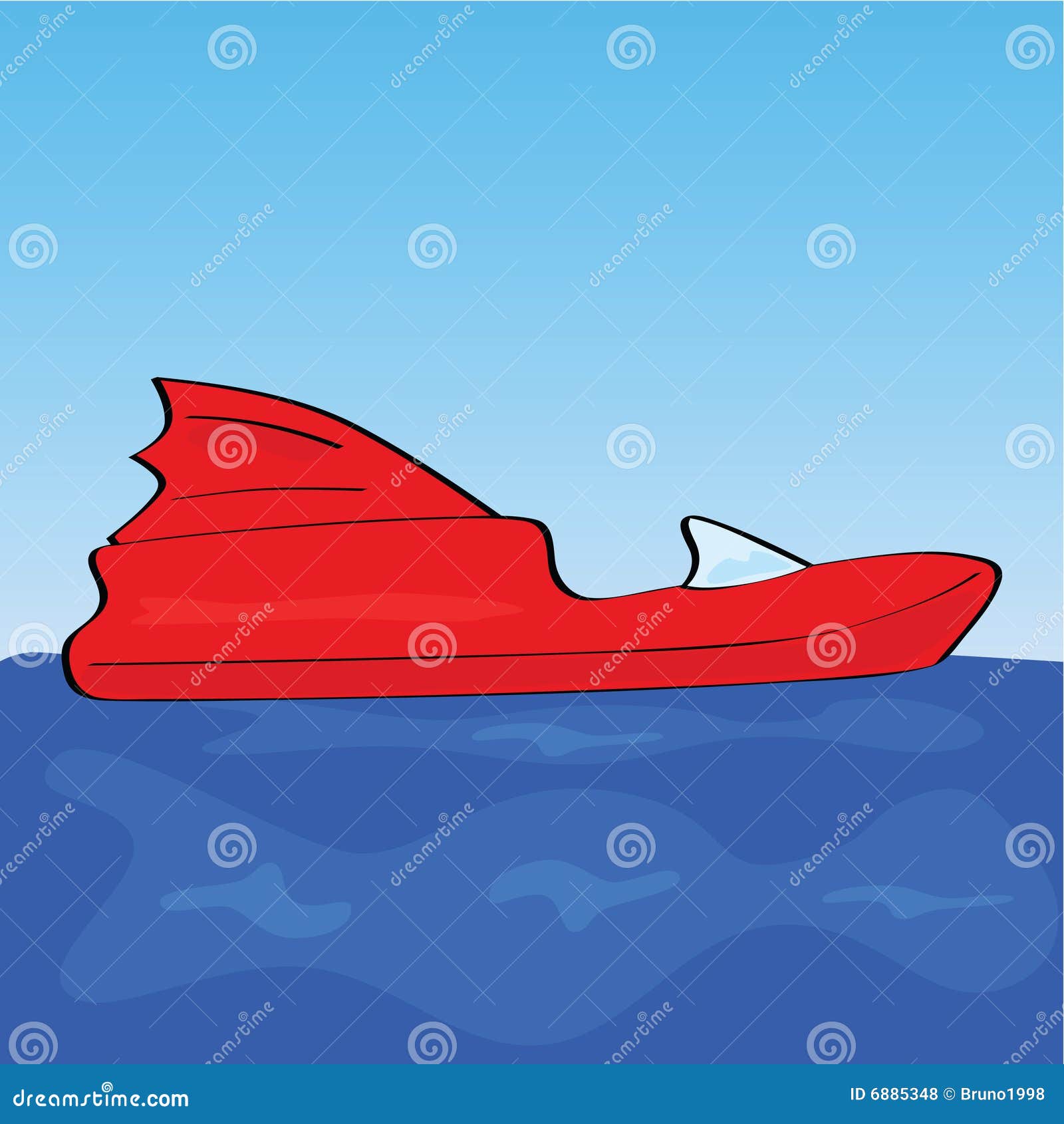 Cartoon speed boat stock vector. Illustration of recreation - 6885348