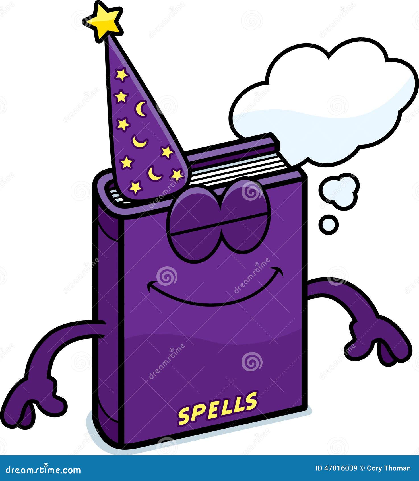 Cartoon Spell Book Dreaming Stock Vector - Illustration of thought ...