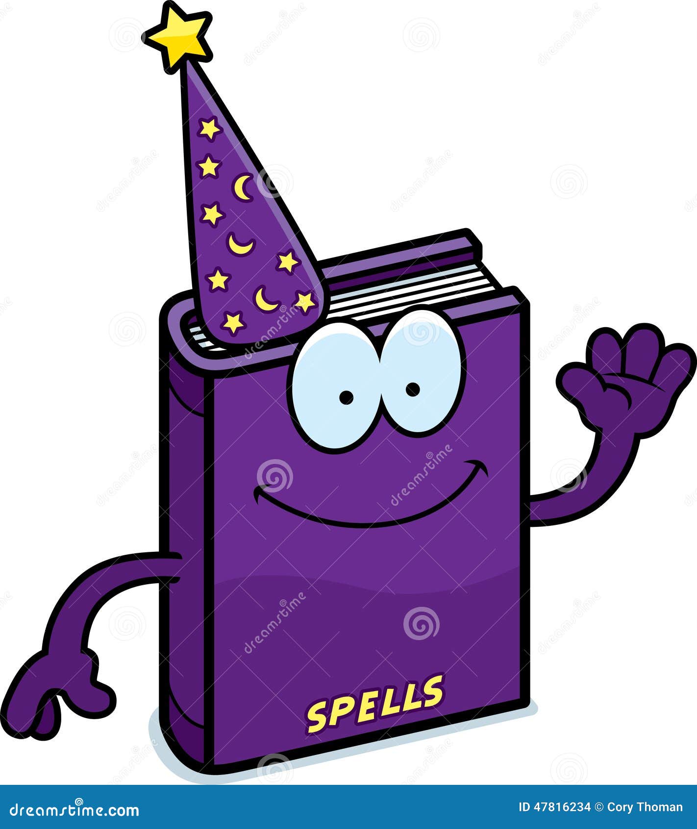 Cartoon Spell Book Waving stock vector. Illustration of cartoon - 47816234