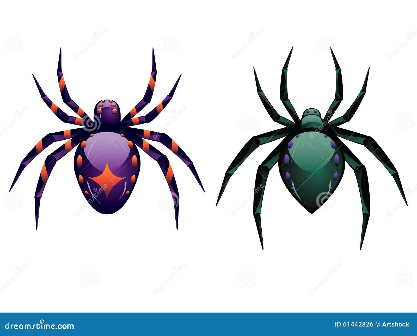 Cartoon Spider stock vector. Illustration of toxic, halloween - 61442826