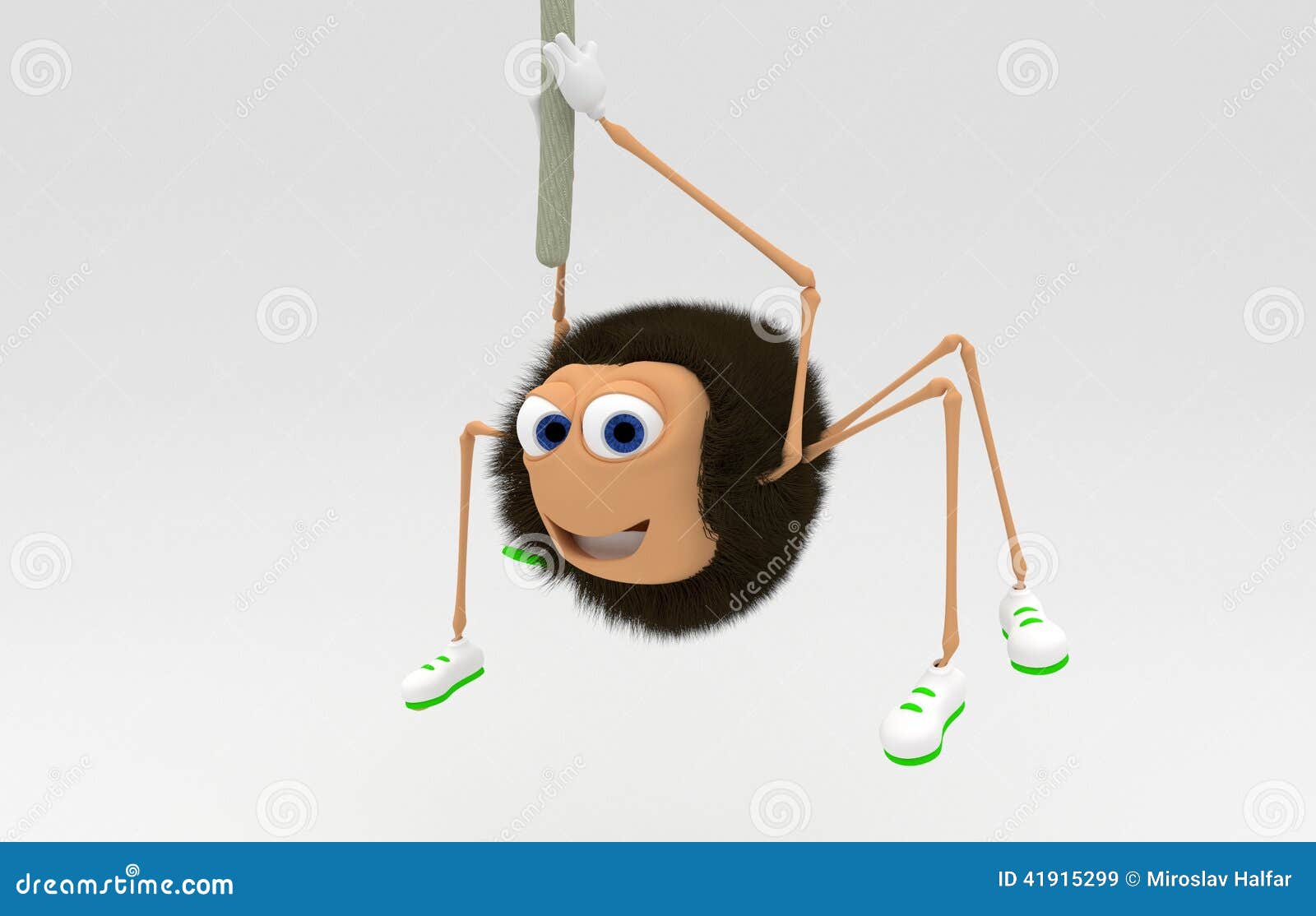 Cartoon Spider Hanging on a Spider Web Stock Illustration ...