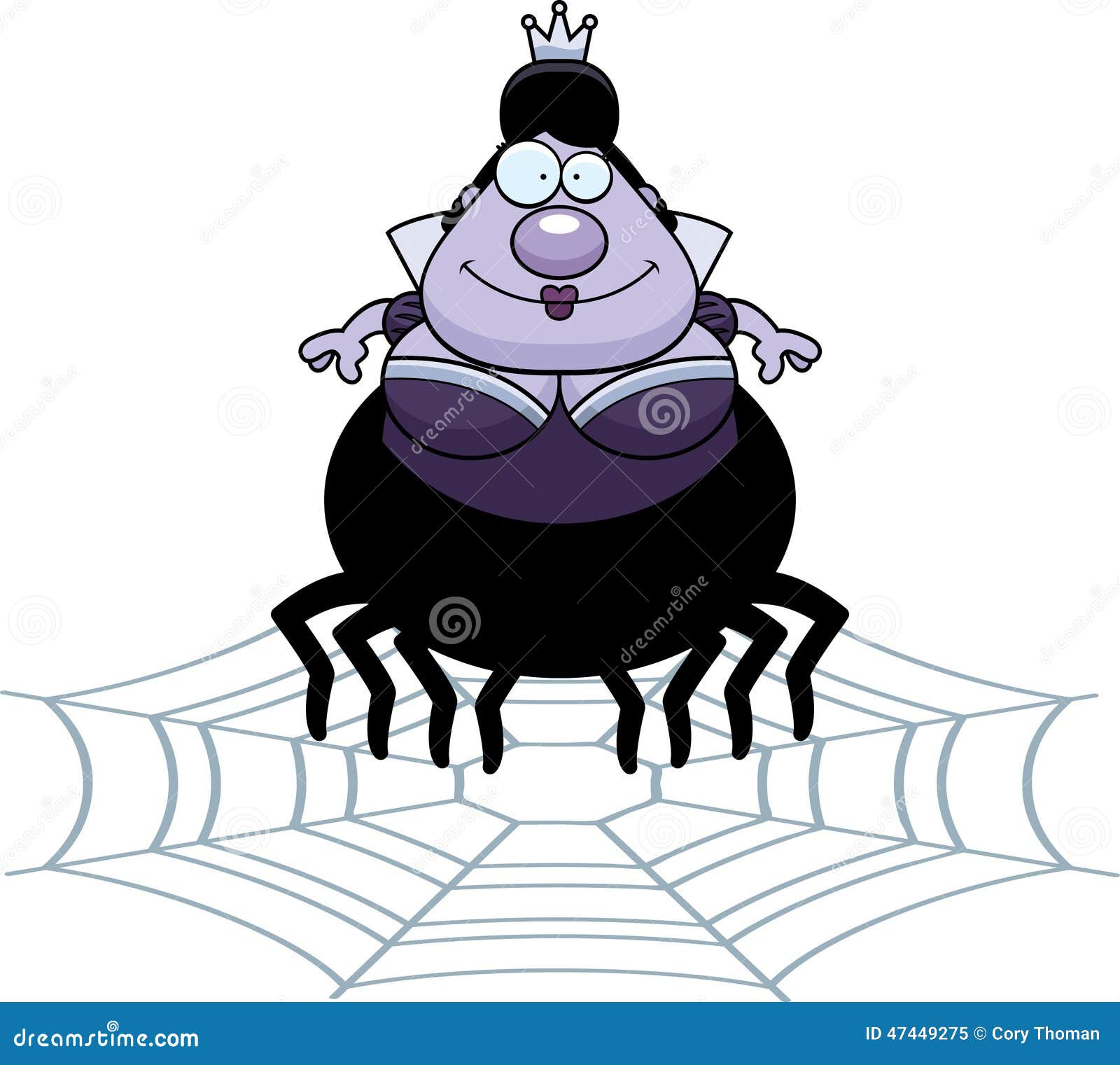 Cartoon Spider Queen Web stock vector. Illustration of queen - 47449275