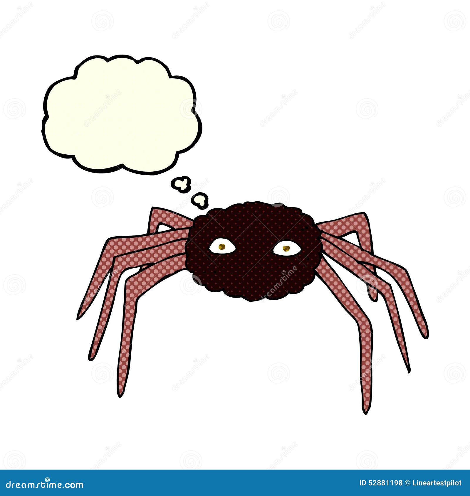 Cartoon Spider with Thought Bubble Stock Illustration - Illustration of ...