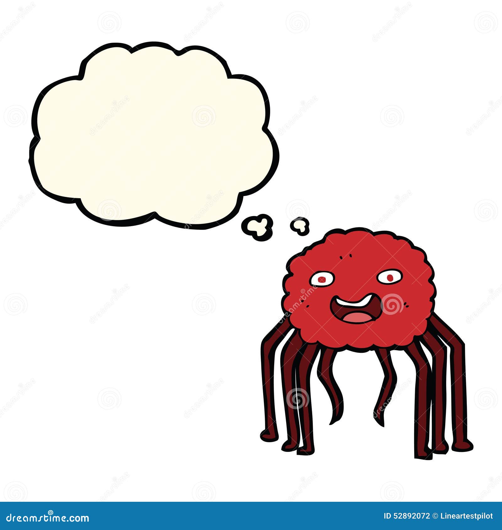 Cartoon Spider with Thought Bubble Stock Illustration - Illustration of ...