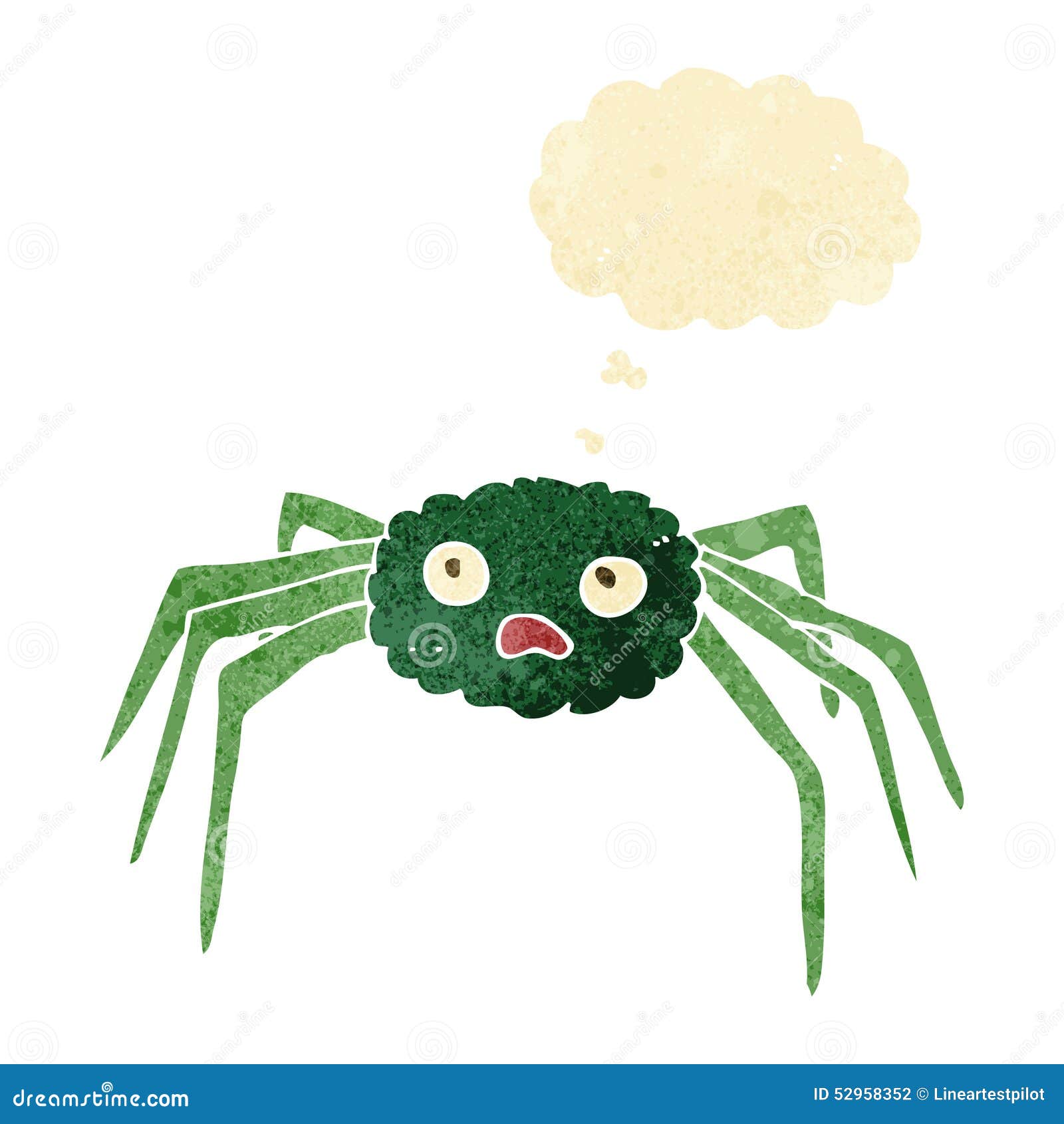 Cartoon Spider with Thought Bubble Stock Illustration - Illustration of ...