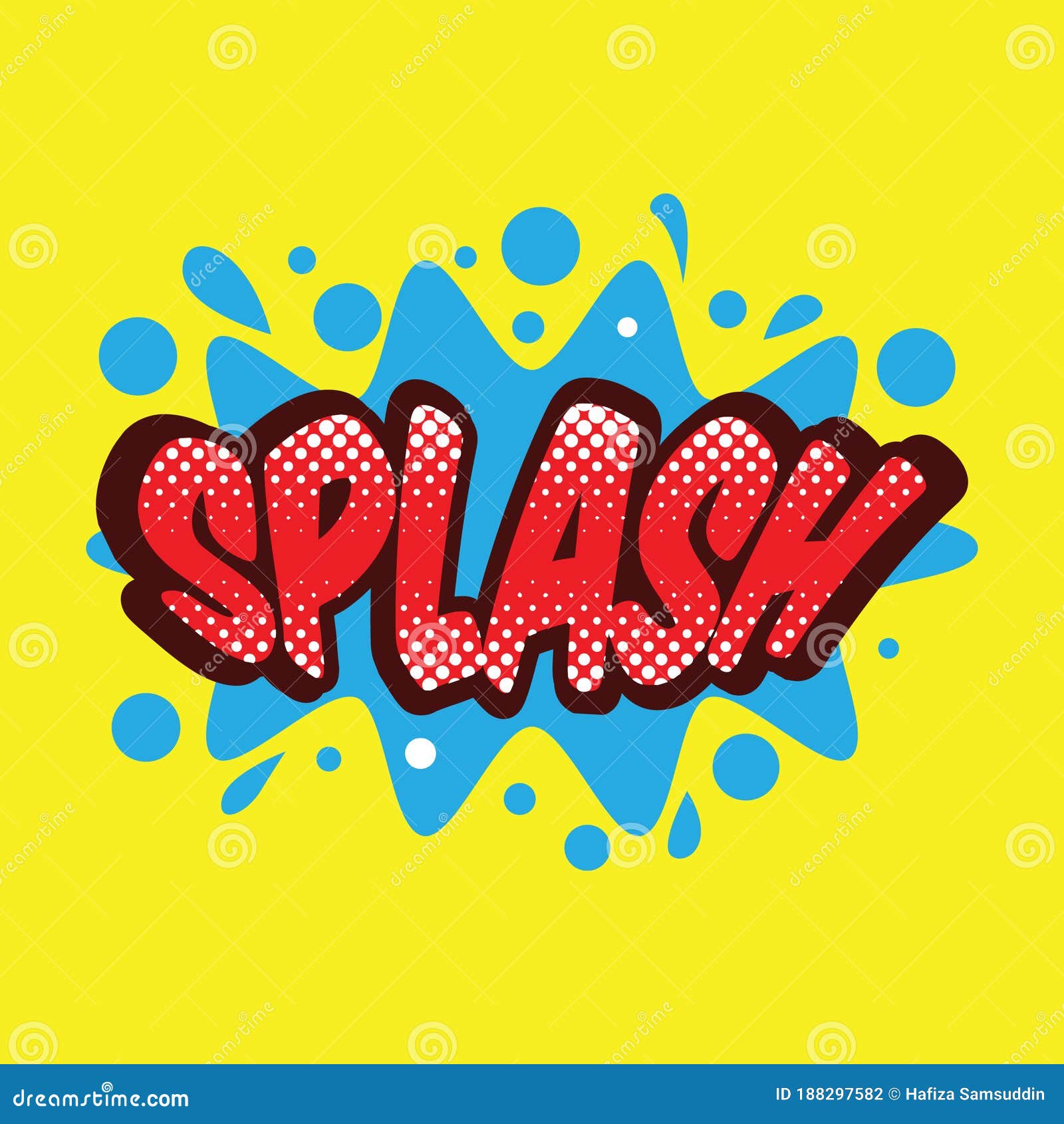 Splash Text And Effect Icon, Pop Art Style Vector Illustration ...