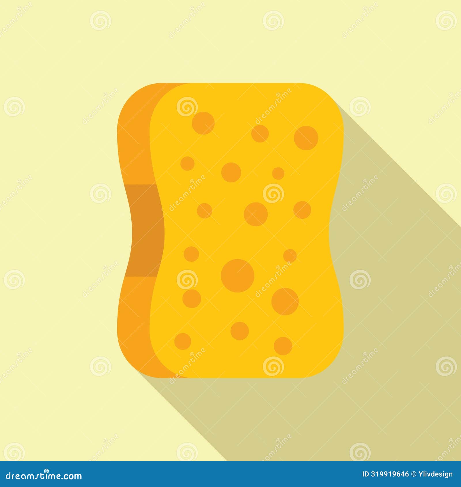 Cartoon Sponge Illustration with Shadow Stock Vector - Illustration of ...