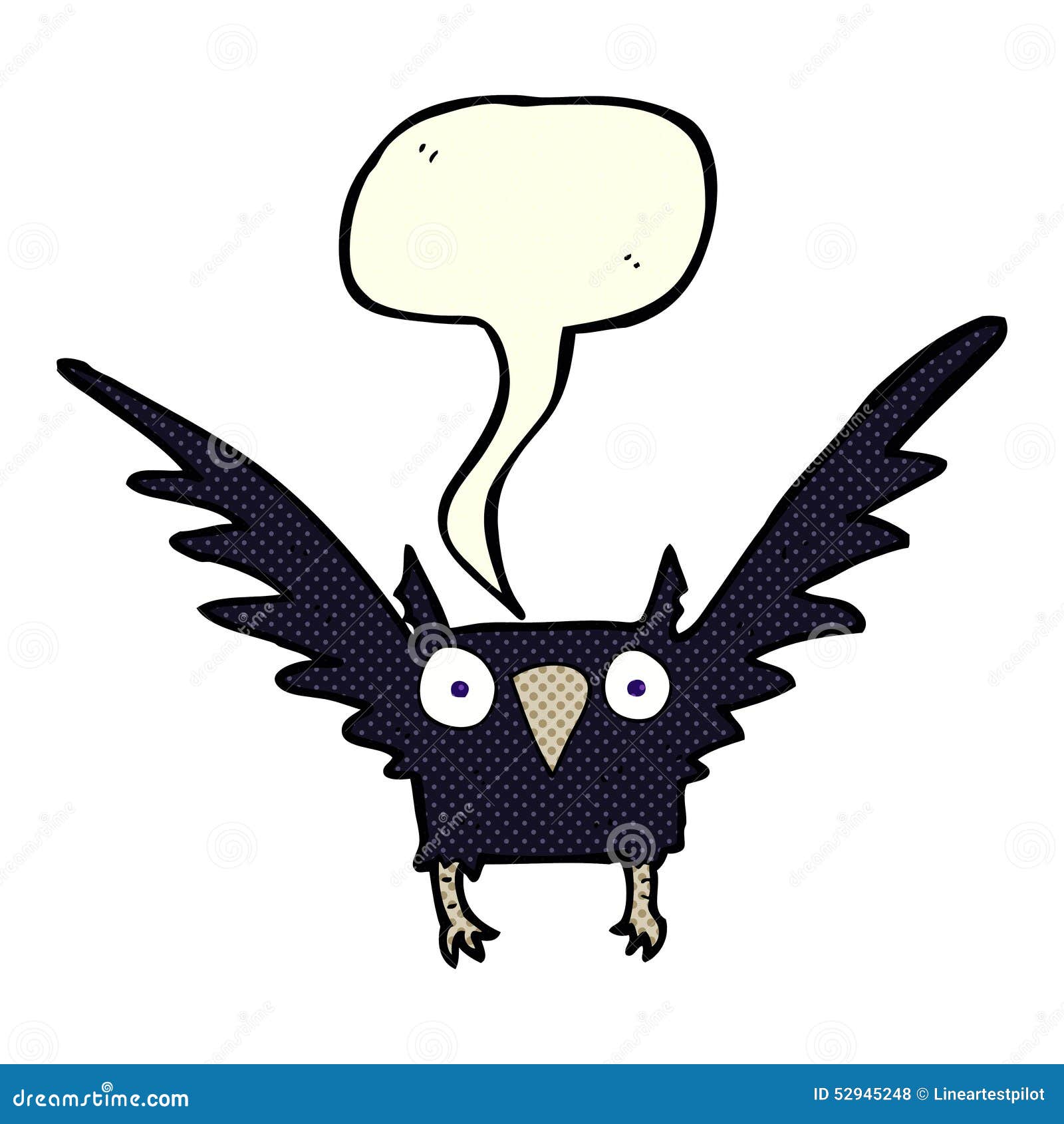 Cartoon Spooky Bird with Speech Bubble Stock Illustration ...