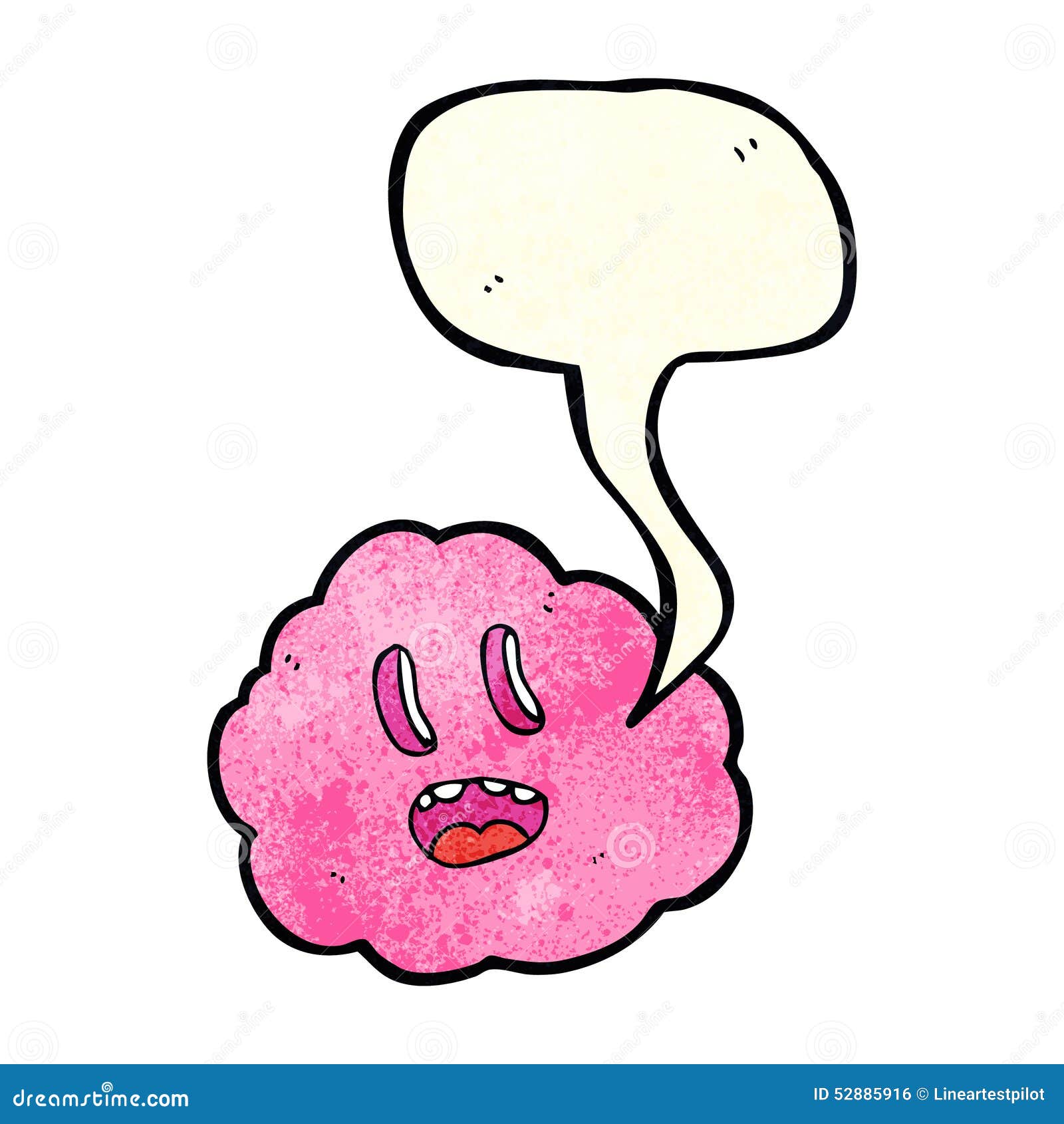 Cartoon Spooky Cloud with Speech Bubble Stock Illustration ...