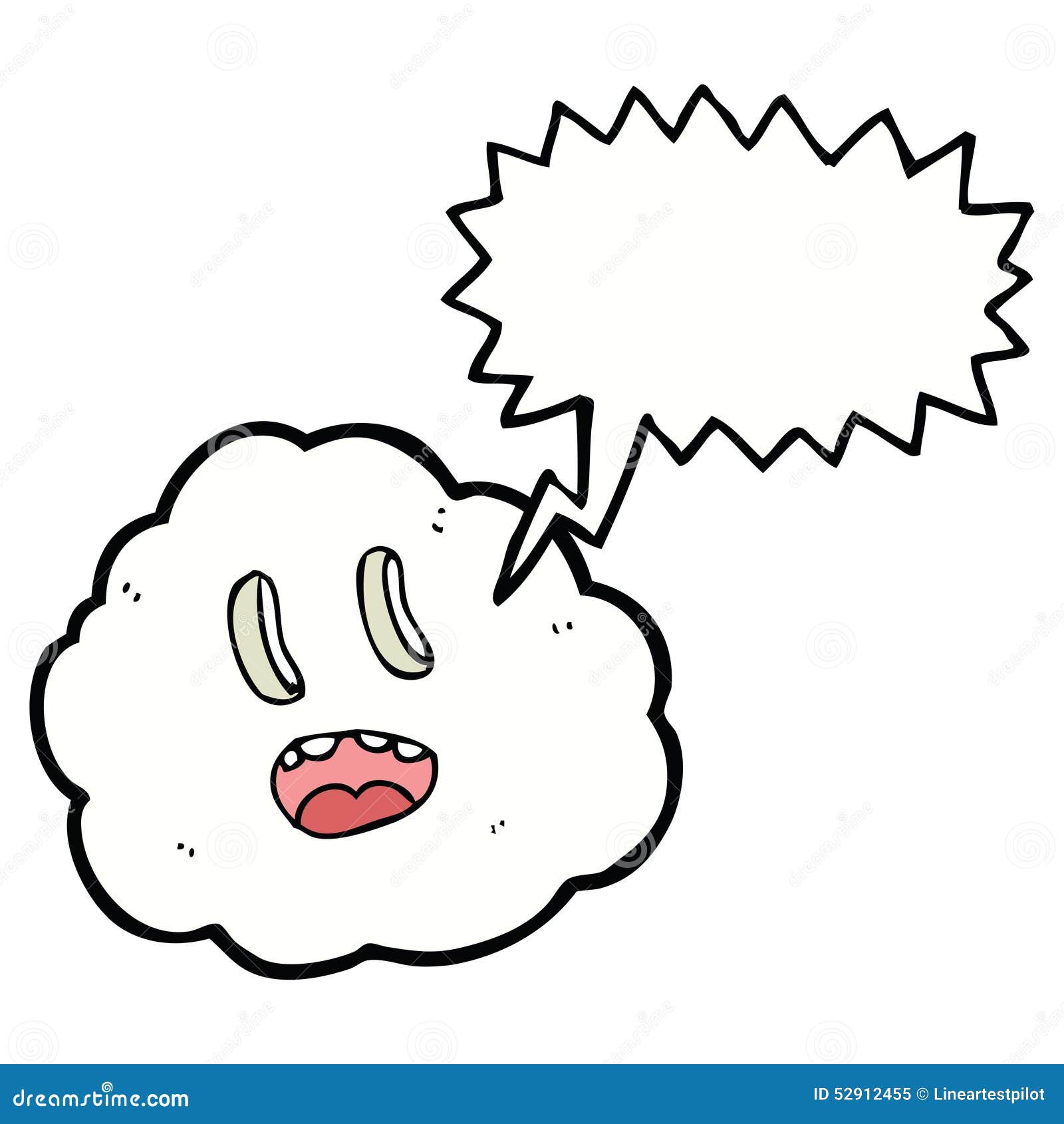 Cartoon Spooky Cloud with Speech Bubble Stock Illustration ...