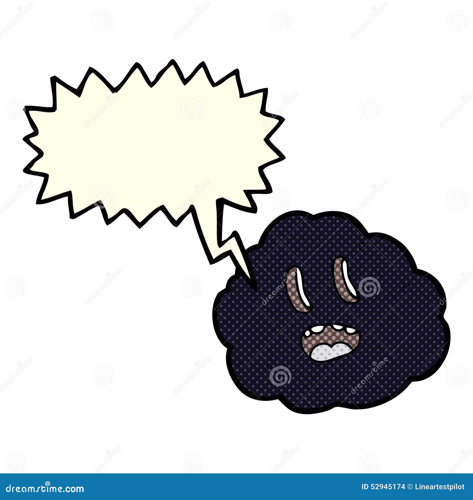 Cartoon Spooky Cloud with Speech Bubble Stock Illustration ...