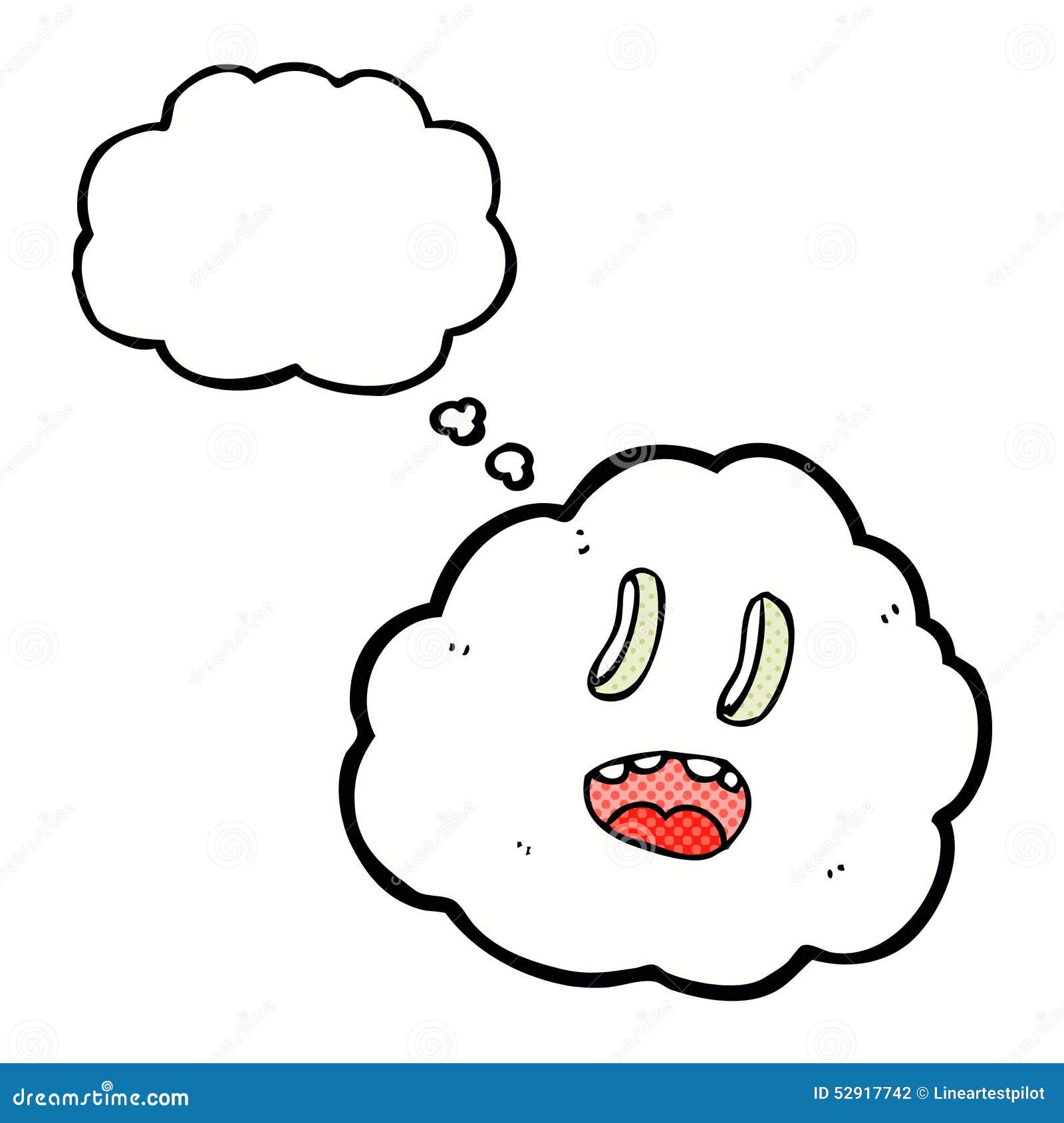 Cartoon Spooky Cloud with Thought Bubble Stock Illustration ...