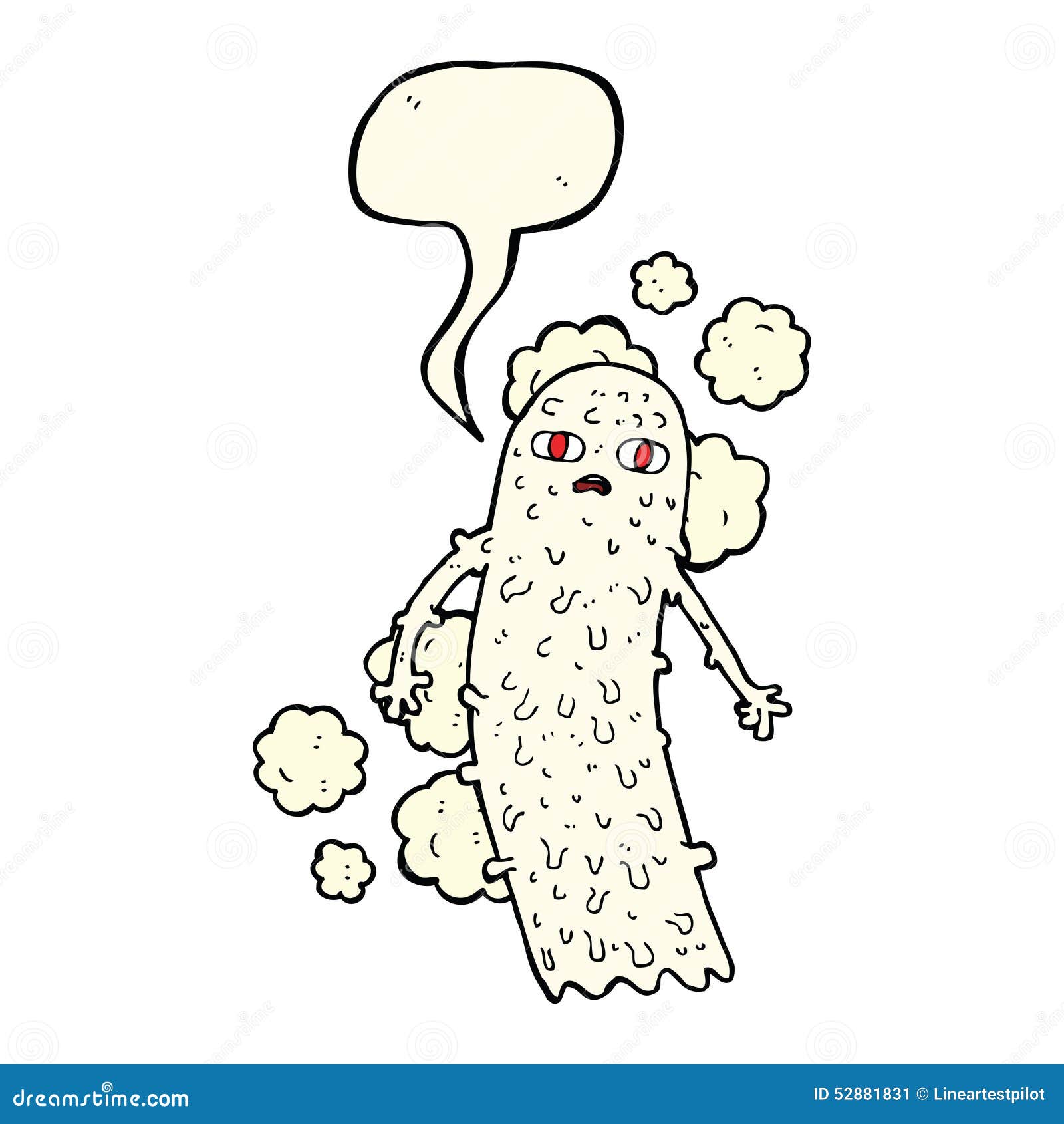 Cartoon Spooky Ghost with Speech Bubble Stock Illustration ...