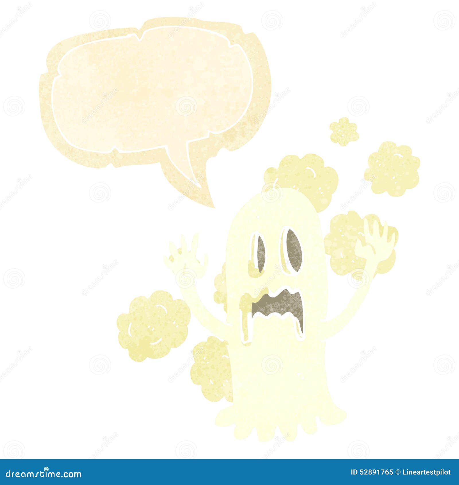 Cartoon Spooky Ghost with Speech Bubble Stock Illustration ...