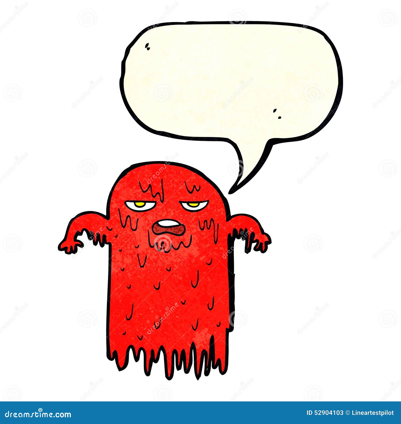 Cartoon Spooky Ghost with Speech Bubble Stock Illustration ...