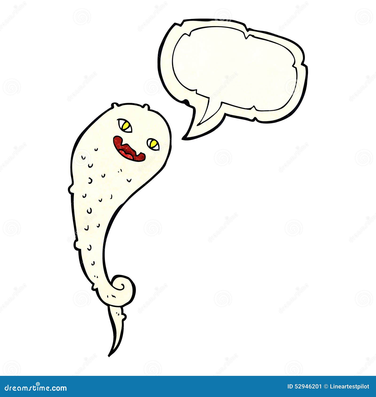 Cartoon Spooky Ghost with Speech Bubble Stock Illustration ...