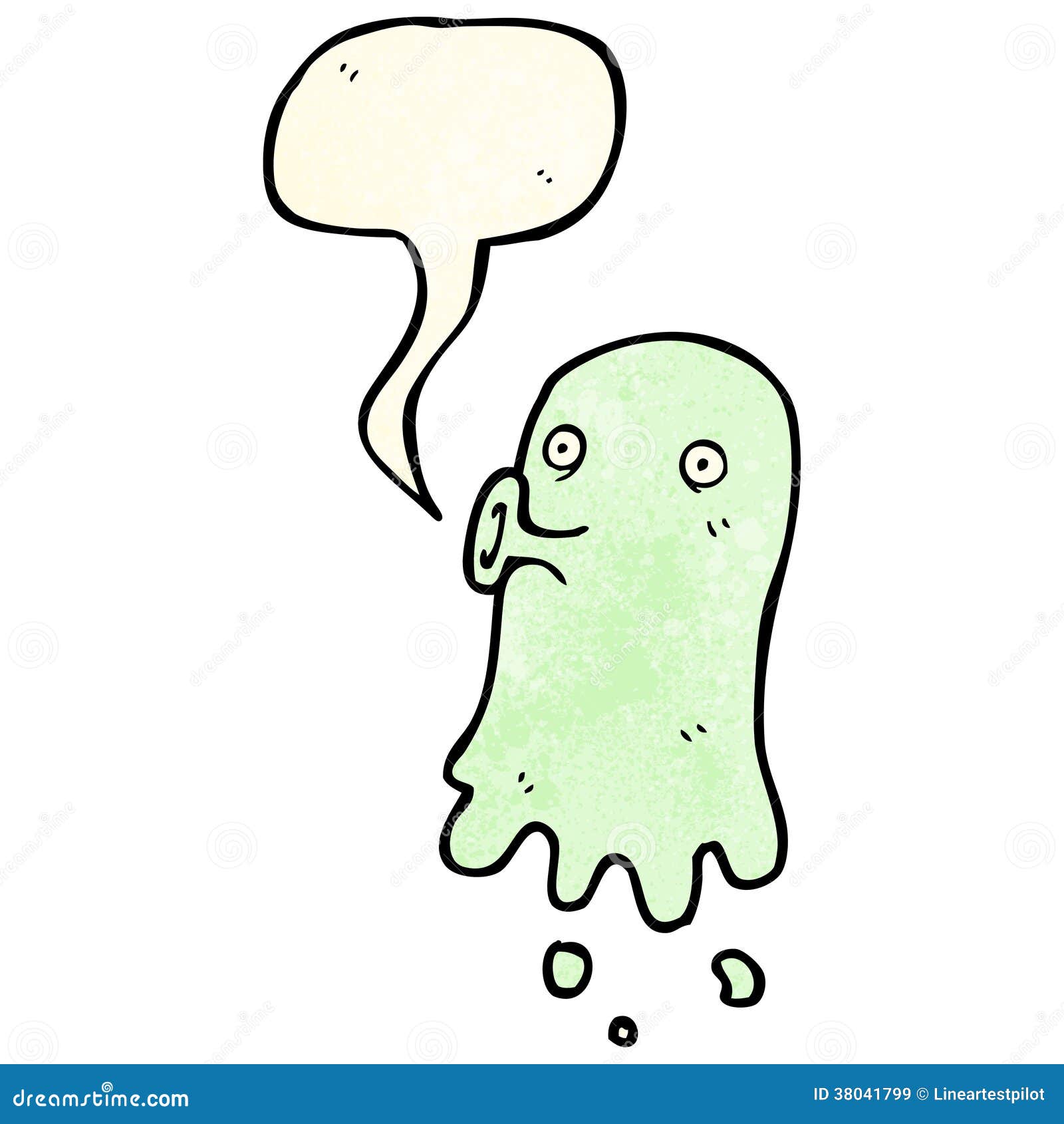 Cartoon Spooky Ghost with Speech Bubble Stock Vector - Illustration of ...