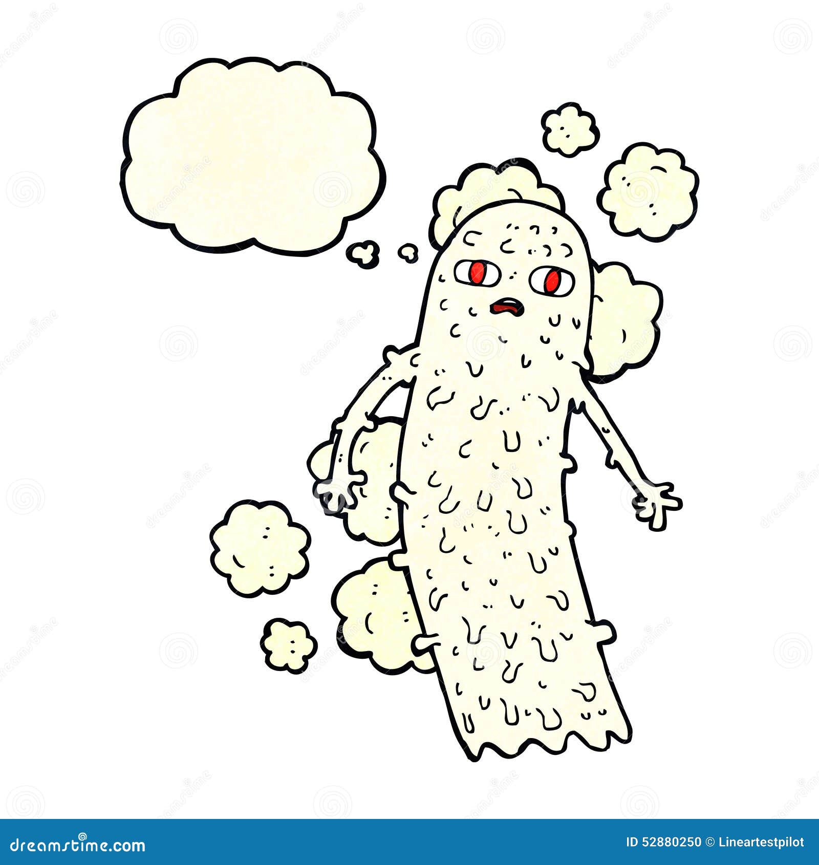 Cartoon Spooky Ghost with Thought Bubble Stock Illustration ...