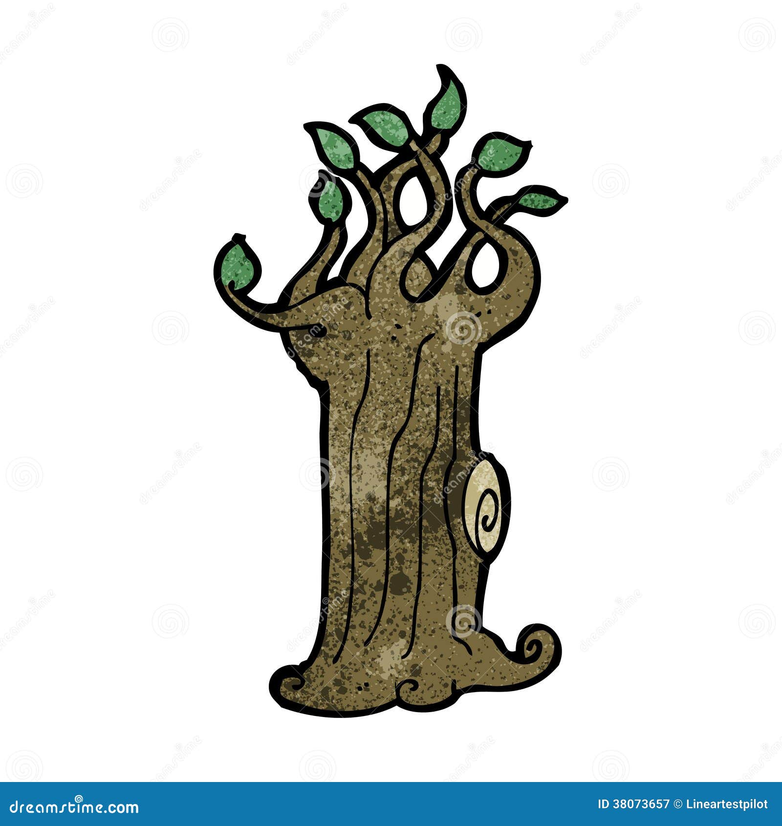 Cartoon spooky old tree stock illustration. Illustration of cute - 38073657