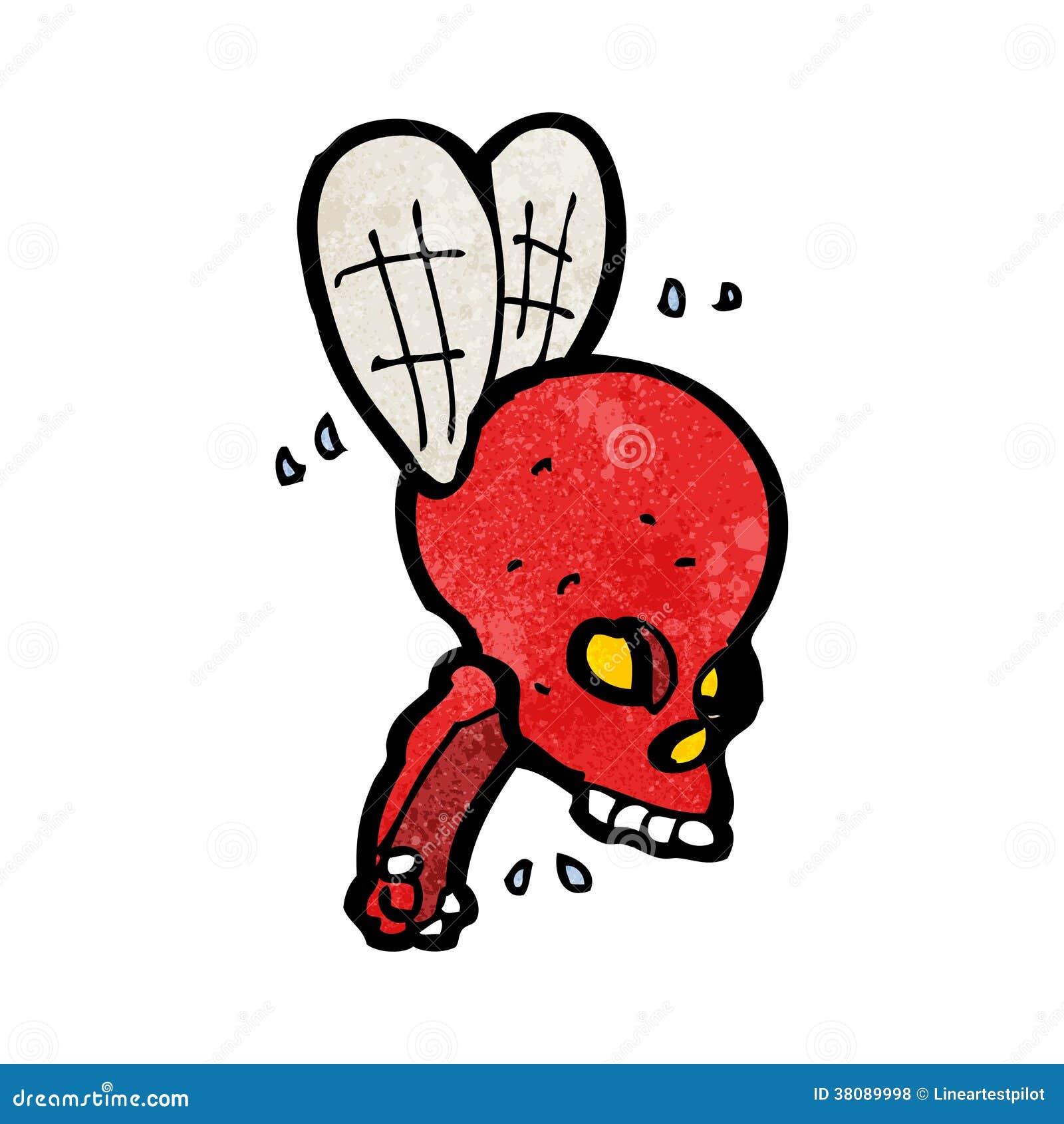 Cartoon spooky skull fly stock vector. Illustration of grunge - 38089998