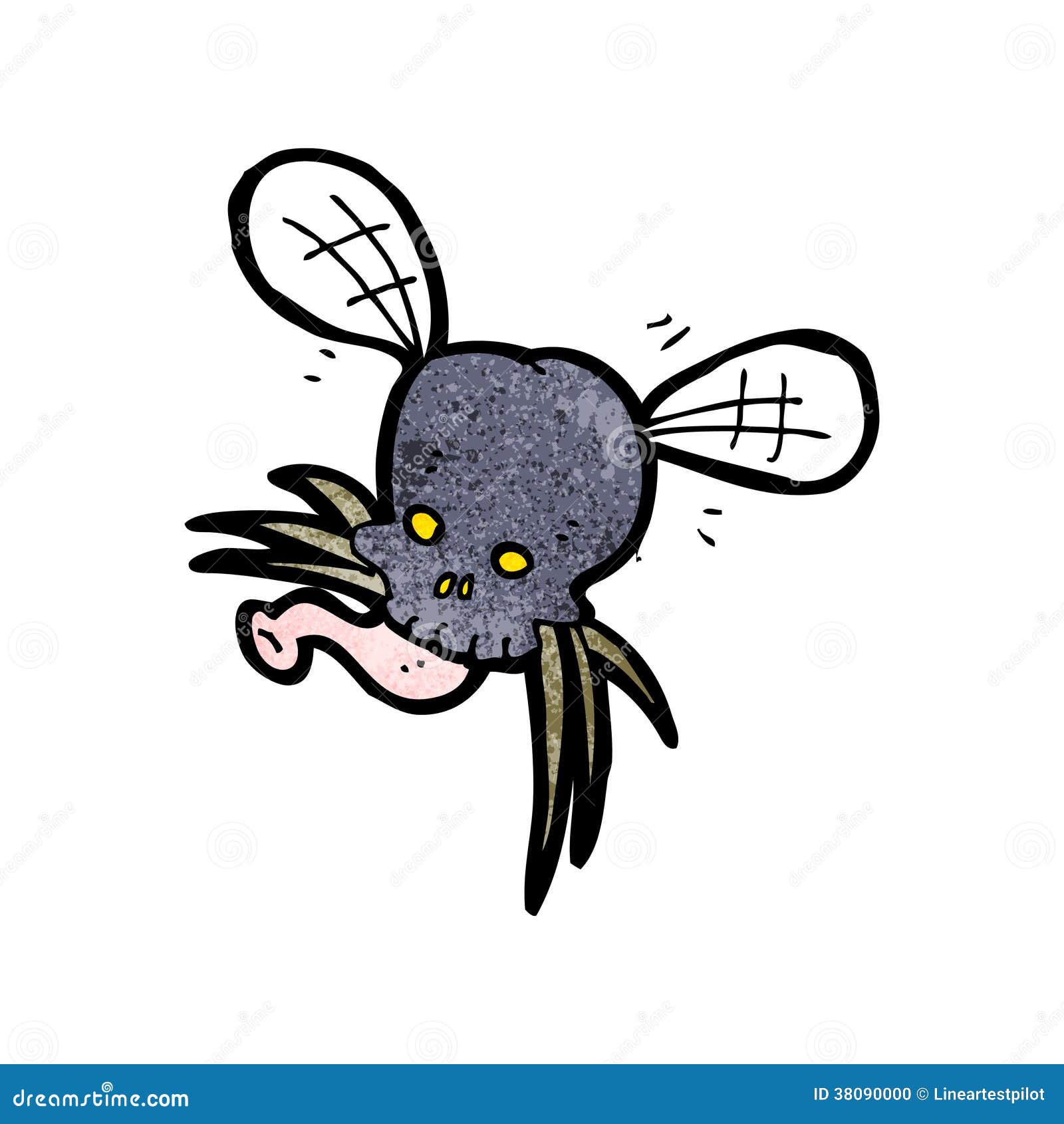 Cartoon spooky skull fly stock vector. Illustration of insect - 38090000
