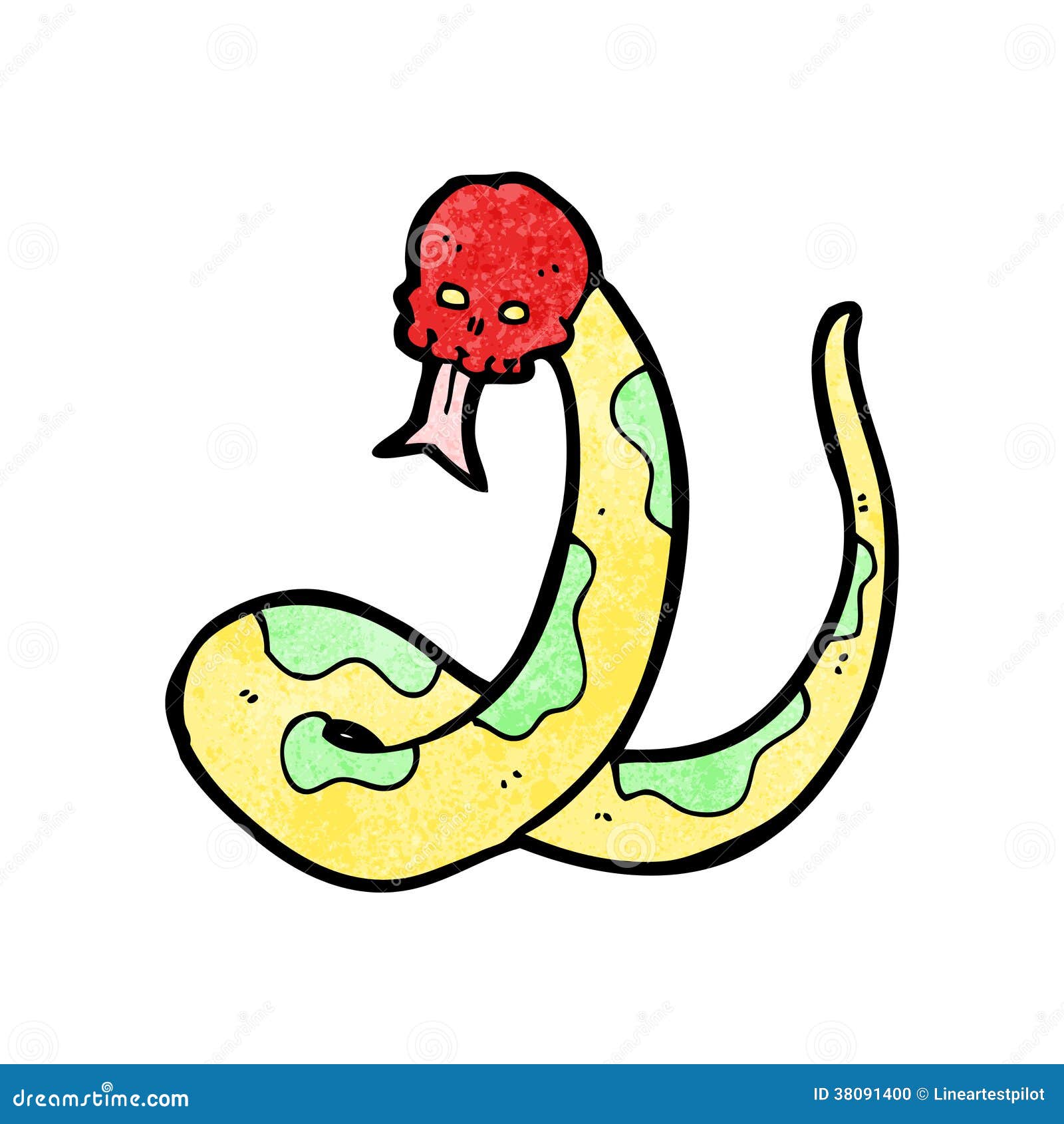 Cartoon Spooky Snake in Skull Stock Vector - Illustration of retro ...