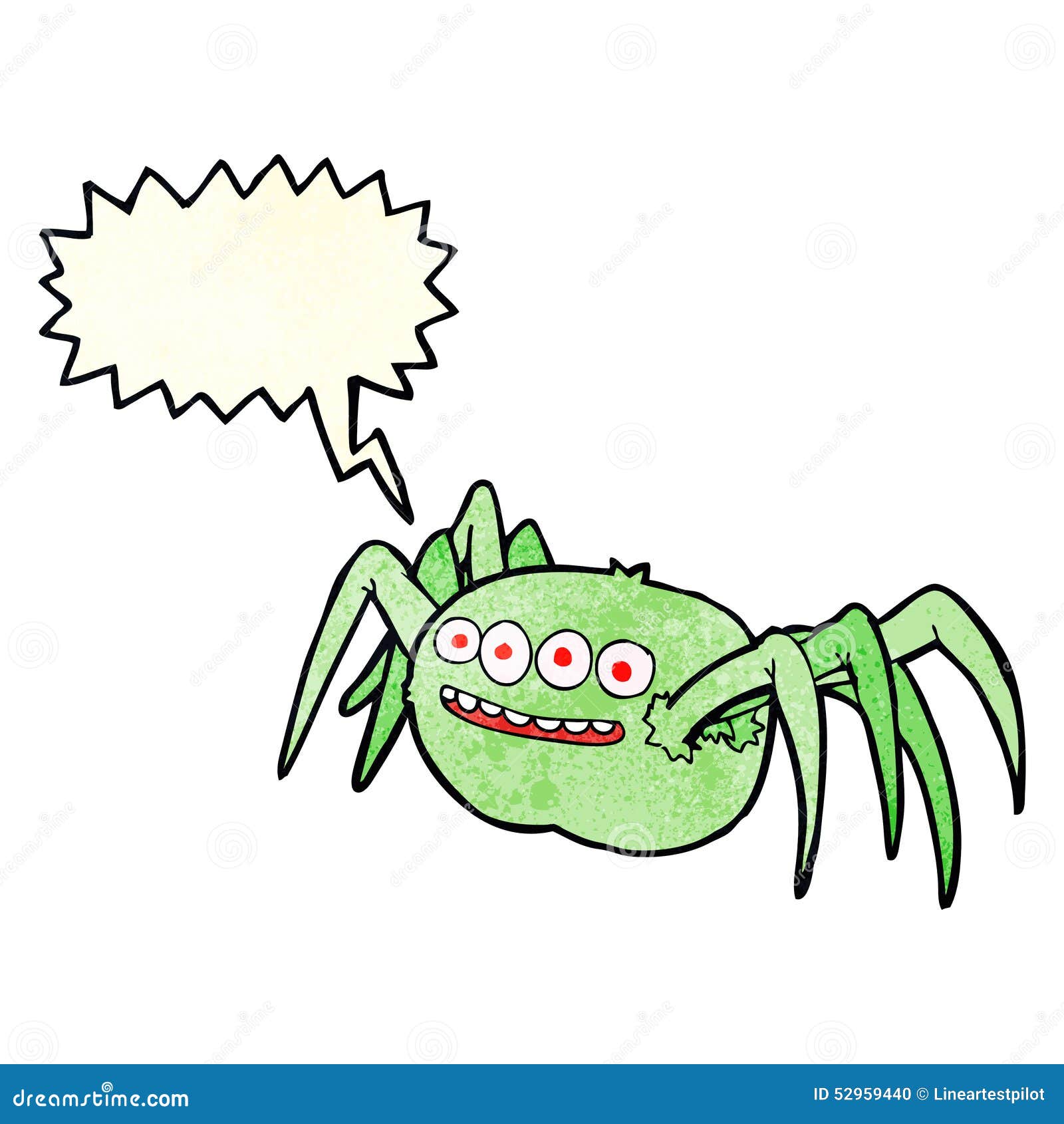 Cartoon Spooky Spider with Speech Bubble Stock Illustration ...