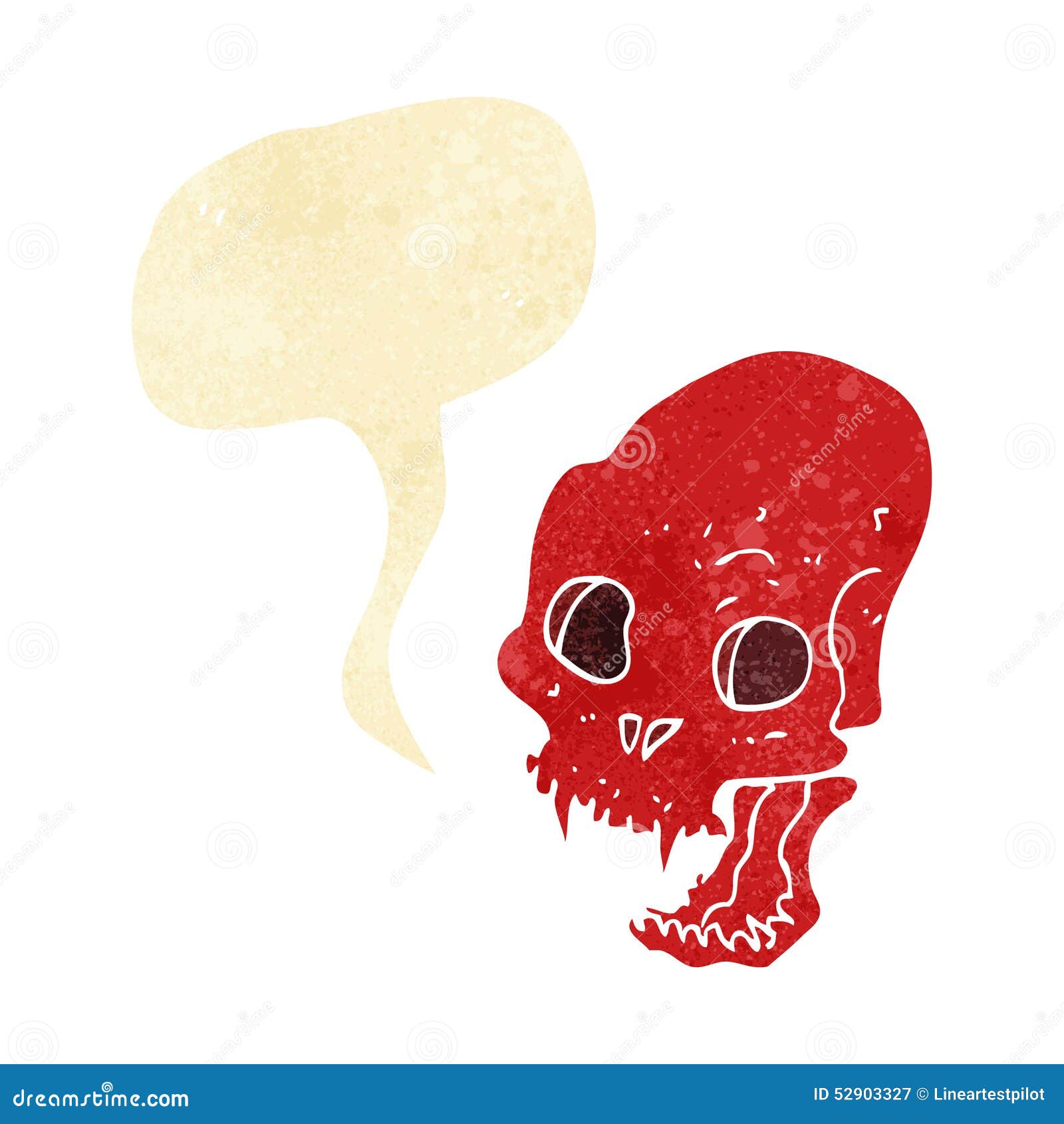 Cartoon Spooky Vampire Skull with Speech Bubble Stock Illustration ...