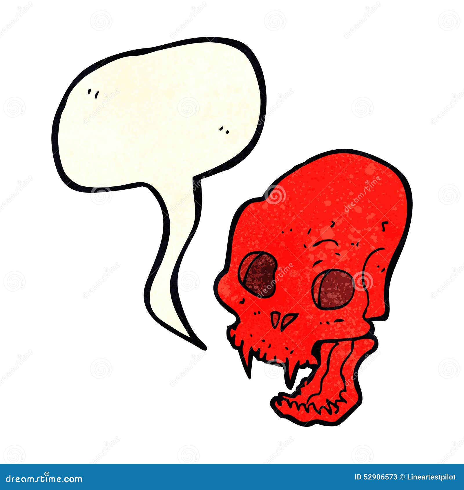 Cartoon Spooky Vampire Skull with Speech Bubble Stock Illustration ...