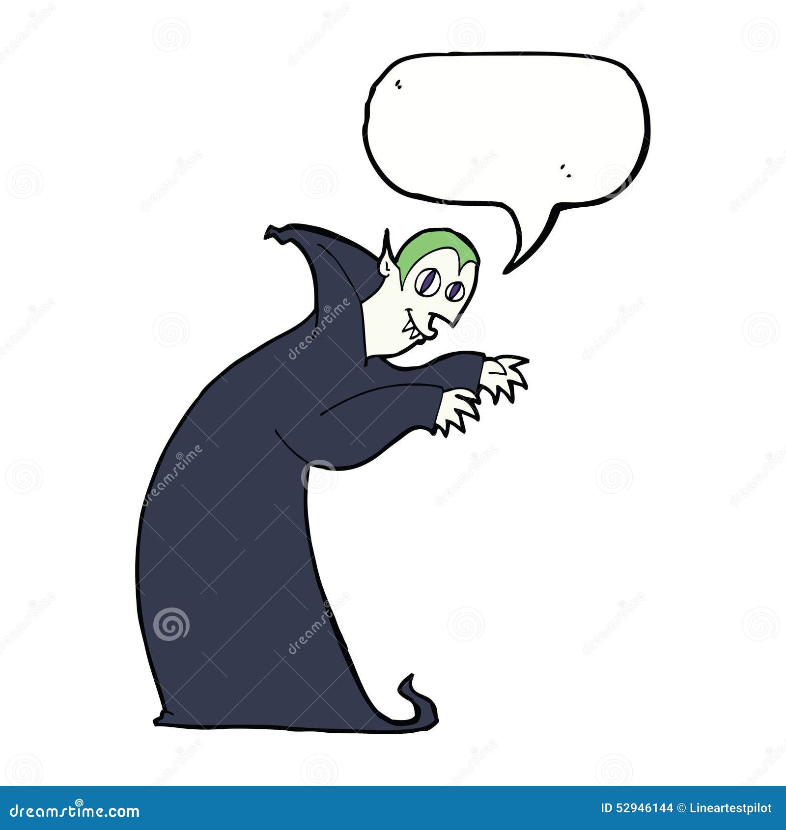 Cartoon Spooky Vampire with Speech Bubble Stock Illustration ...