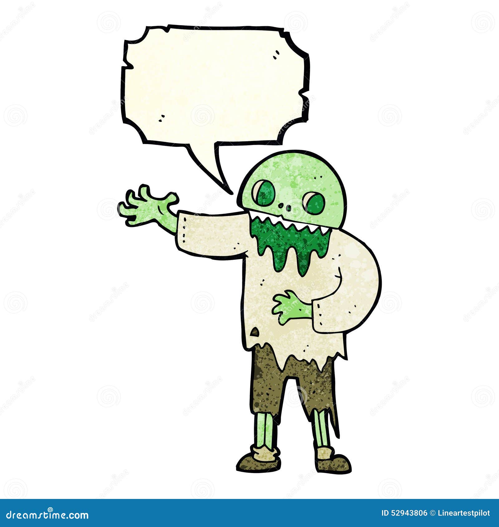 Cartoon Spooky Zombie with Speech Bubble Stock Illustration ...