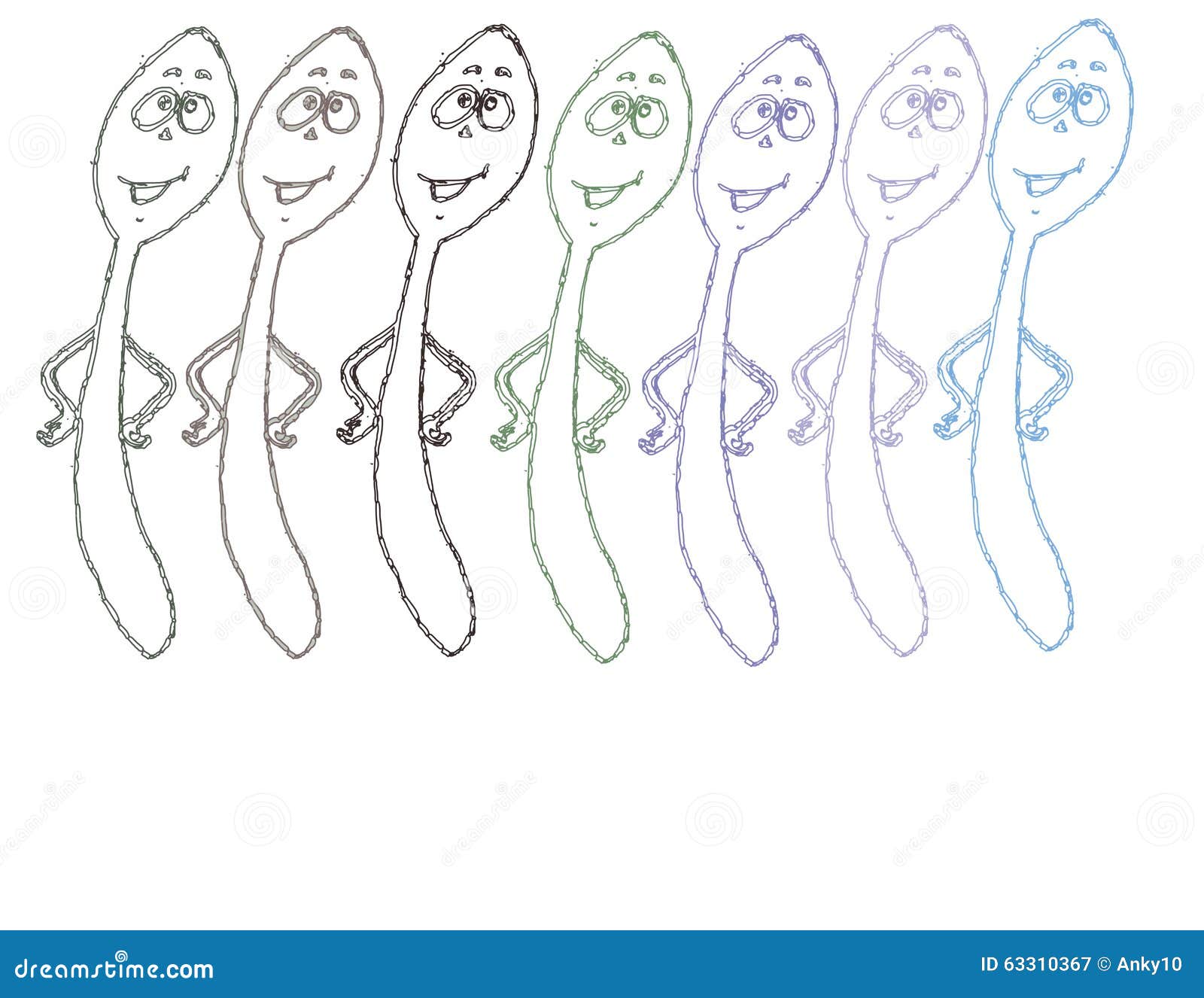 Cartoon Spoons Illustration Stock Illustration - Illustration of ...