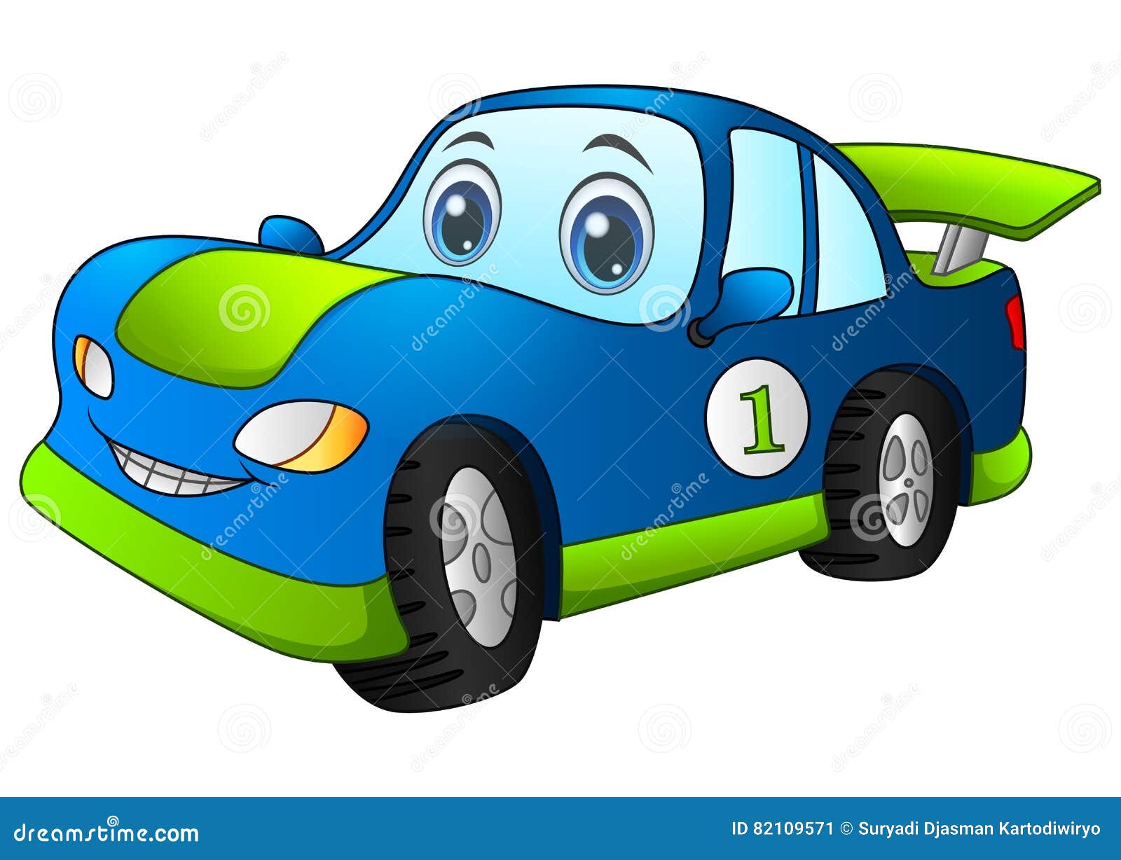 Cartoon sport blue car stock vector. Illustration of retro - 82109571