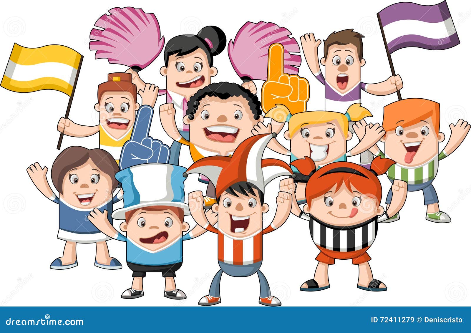 Cartoon Sport Fans And Supporters Cheering | CartoonDealer.com #72411279