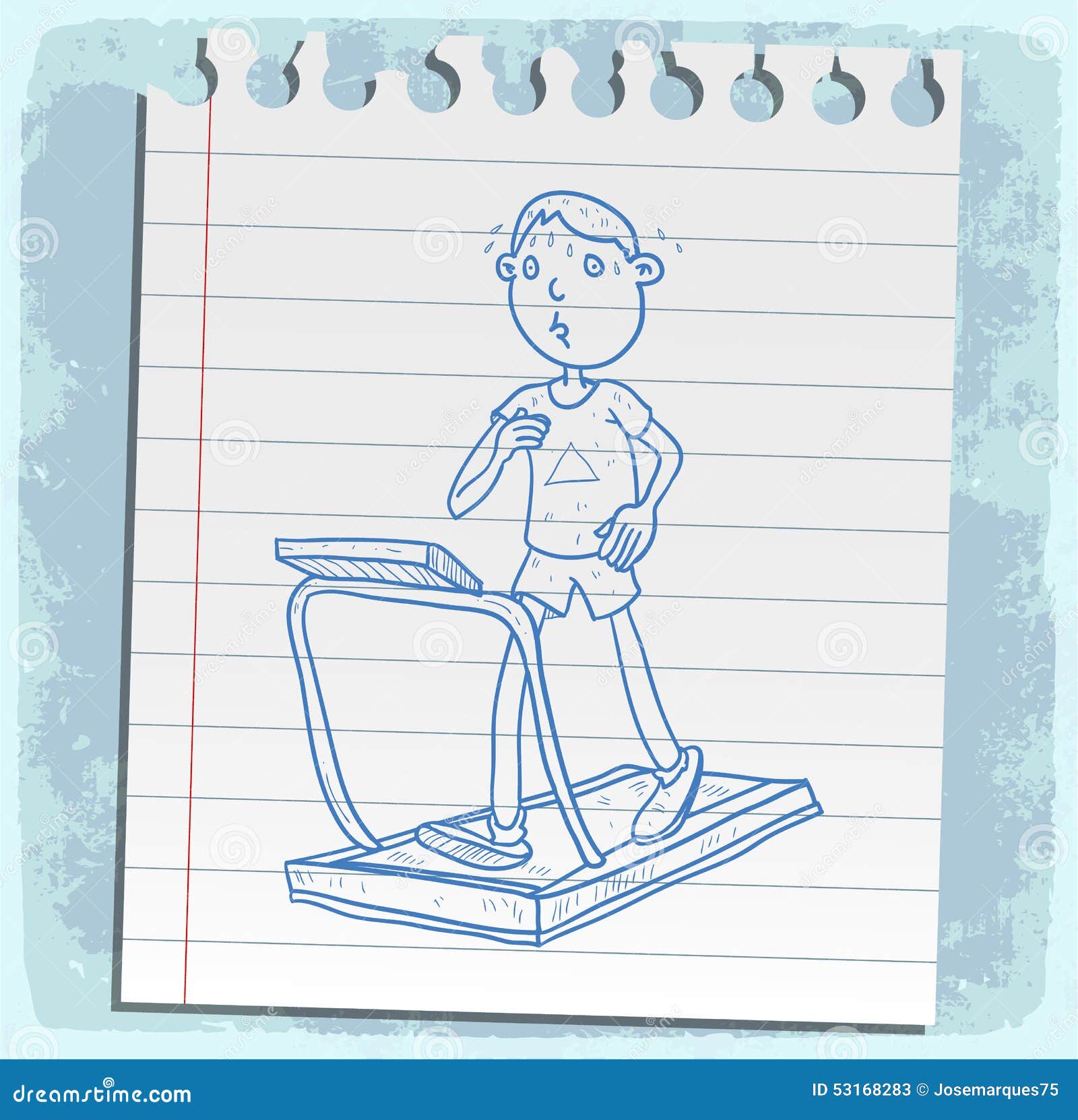 Cartoon Sport Gym on Paper Note, Vector Illustration Stock Vector ...