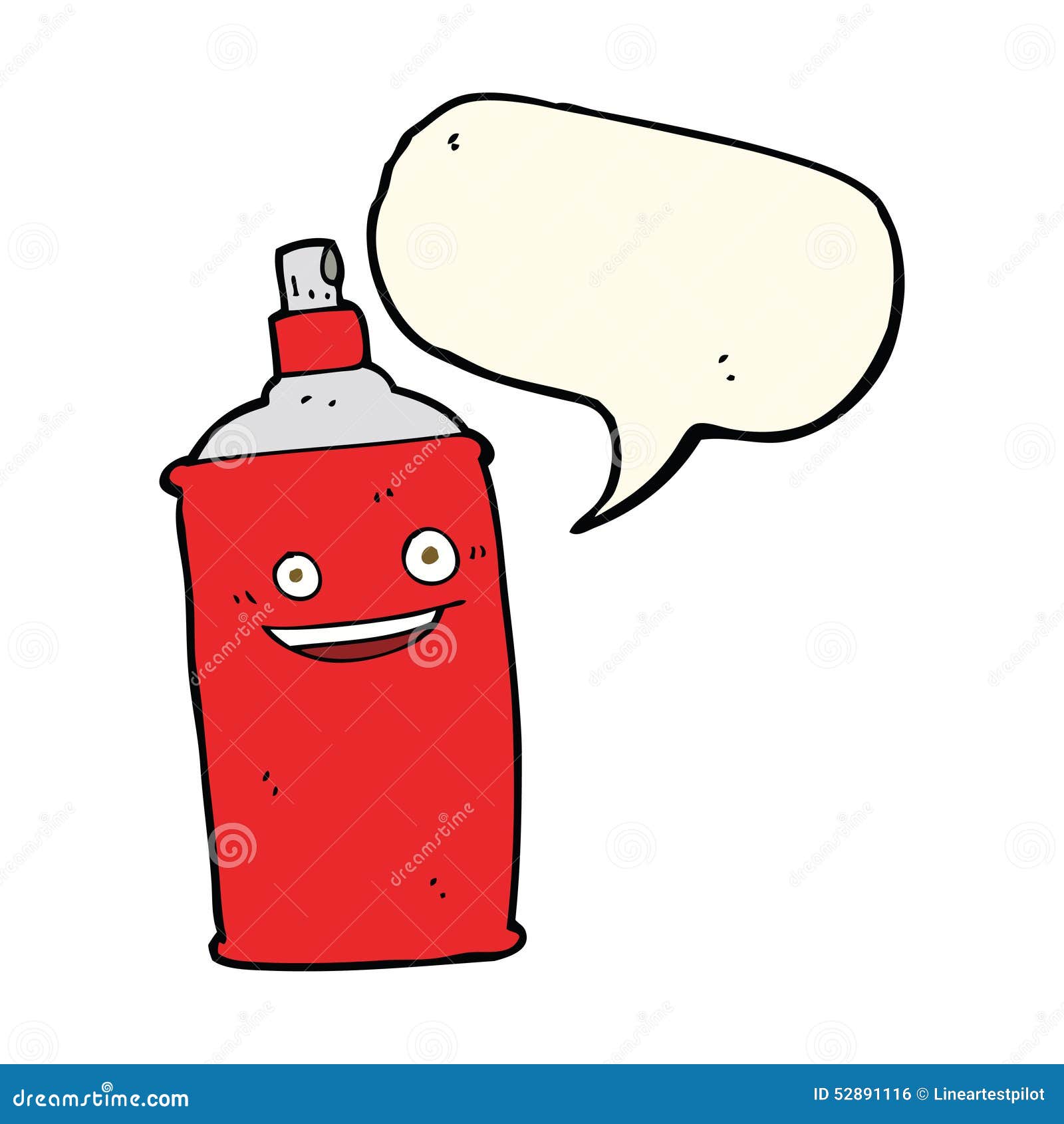 Cartoon Spray Can with Speech Bubble Stock Illustration - Illustration ...