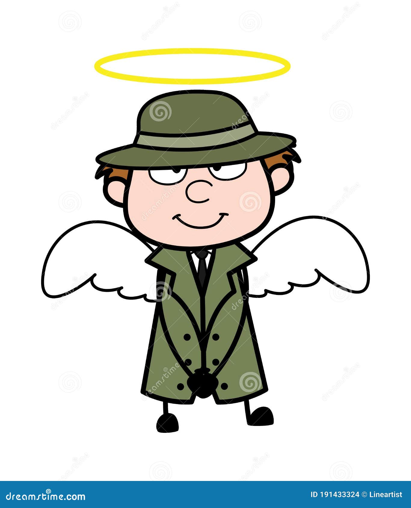 Cartoon Spy in Angel Costume Stock Illustration - Illustration of good ...
