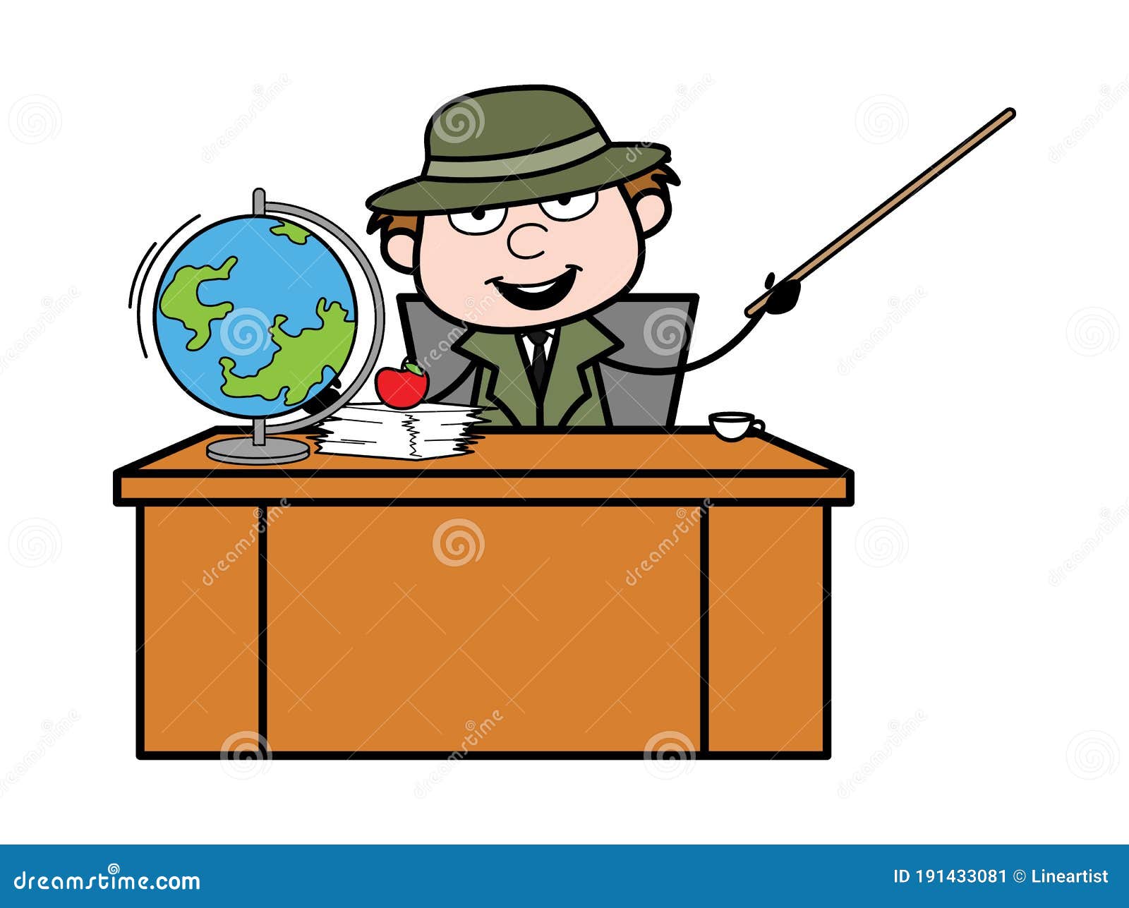 Cartoon Spy as Teacher stock illustration. Illustration of explaining ...