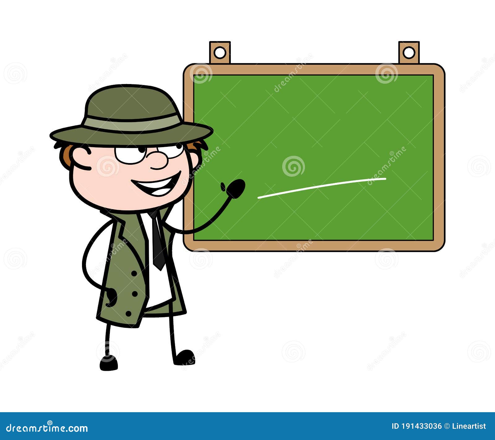 Cartoon Spy with Classroom Board Stock Illustration - Illustration of ...