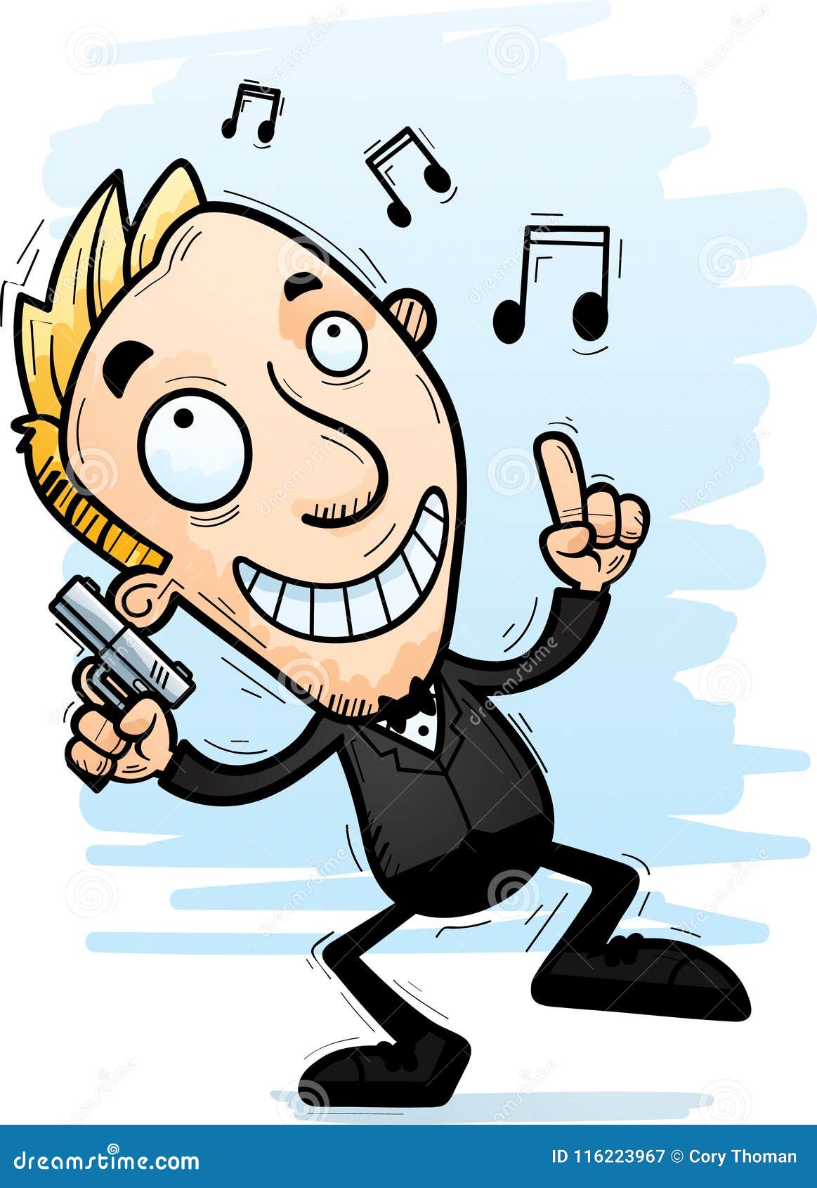 Cartoon Spy Dancing stock vector. Illustration of graphic - 116223967