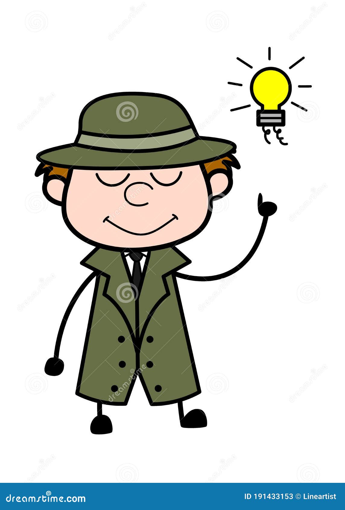 Cartoon Spy Got an idea stock illustration. Illustration of thoughtful ...