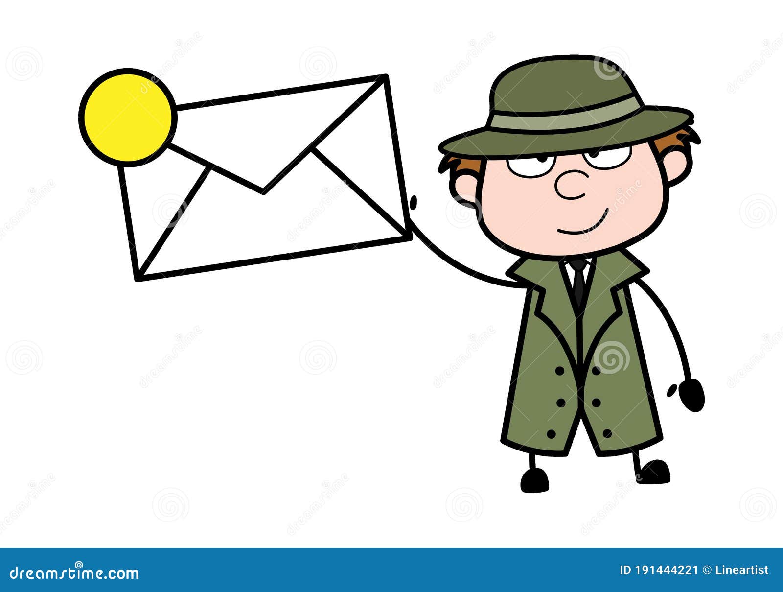 Cartoon Spy Holding Envelope Stock Illustration - Illustration of ...
