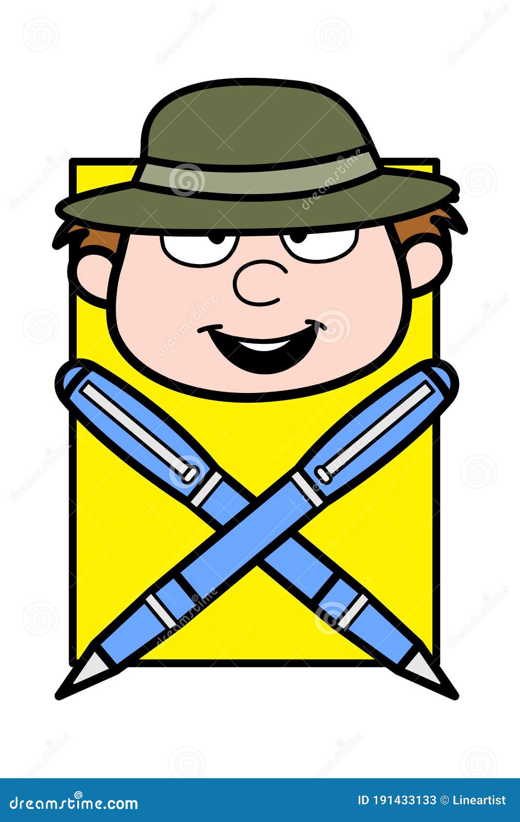 Cartoon Spy Pen Mascot stock illustration. Illustration of happy ...