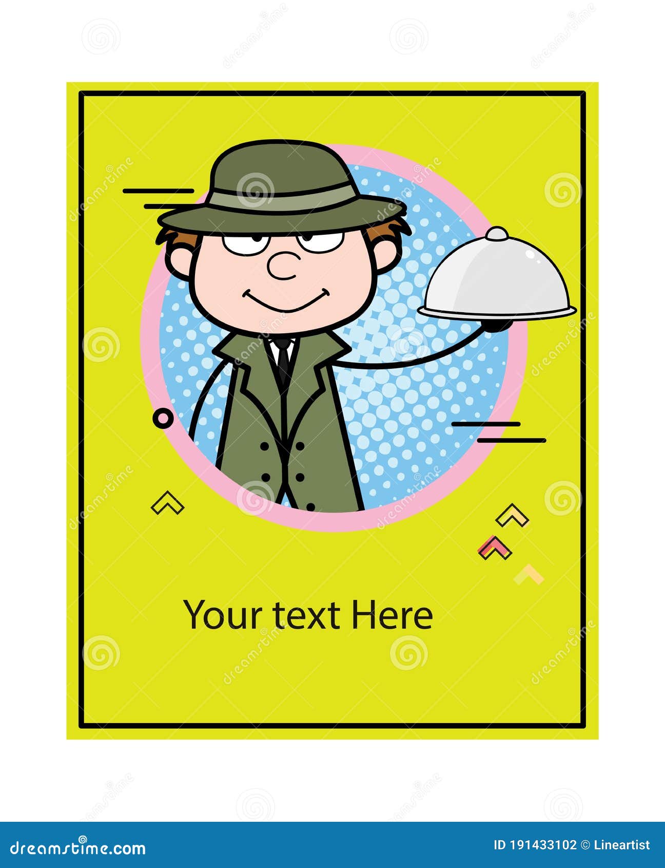 Cartoon Spy on Poster with Text Stock Illustration - Illustration of ...