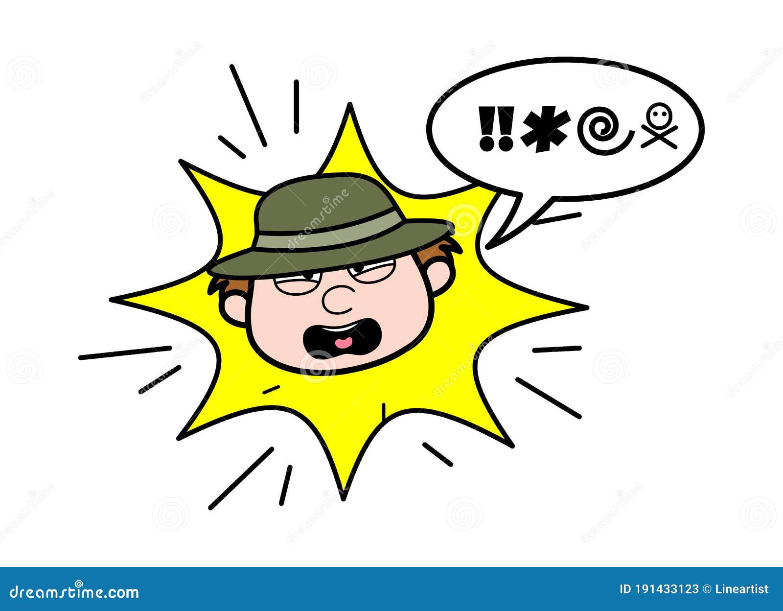 Cartoon Spy Shouting and Abusing Stock Illustration - Illustration of ...